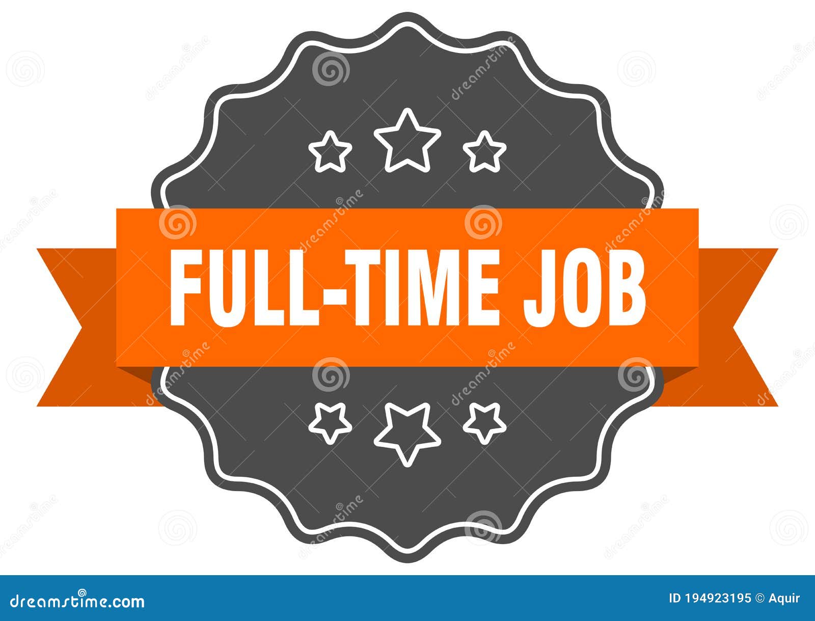 Full-time job label stock vector. Illustration of sign - 194923195