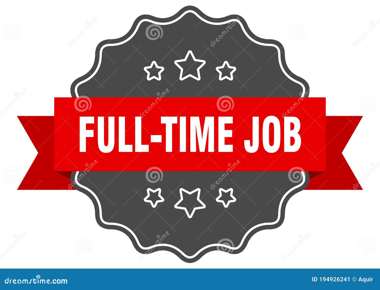 Full-time job label stock vector. Illustration of emblem - 194926241