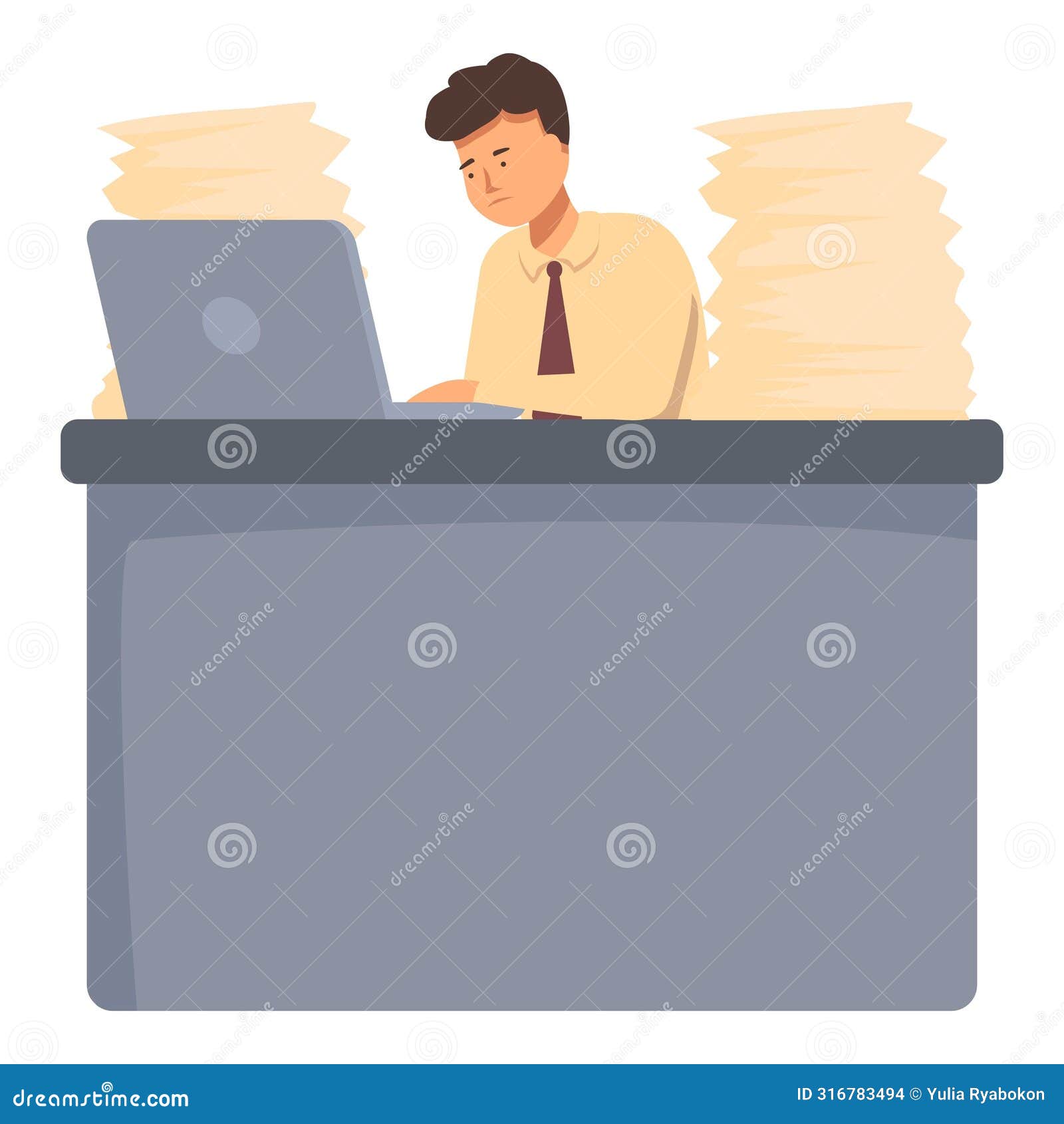Full Time Paper Work Icon Cartoon Vector. Design Labor Stock Vector ...
