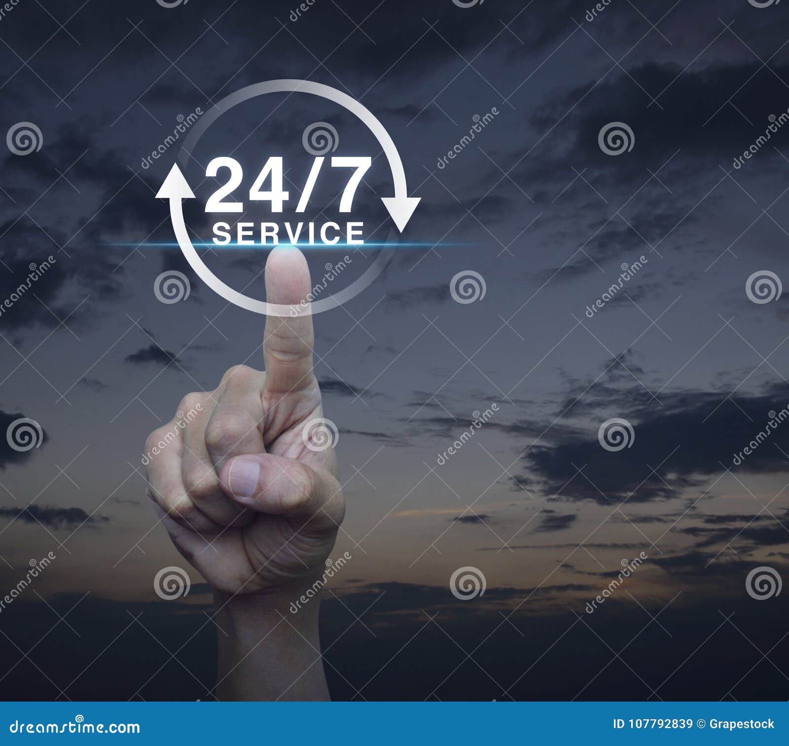 Full time service concept stock image. Image of button - 107792839