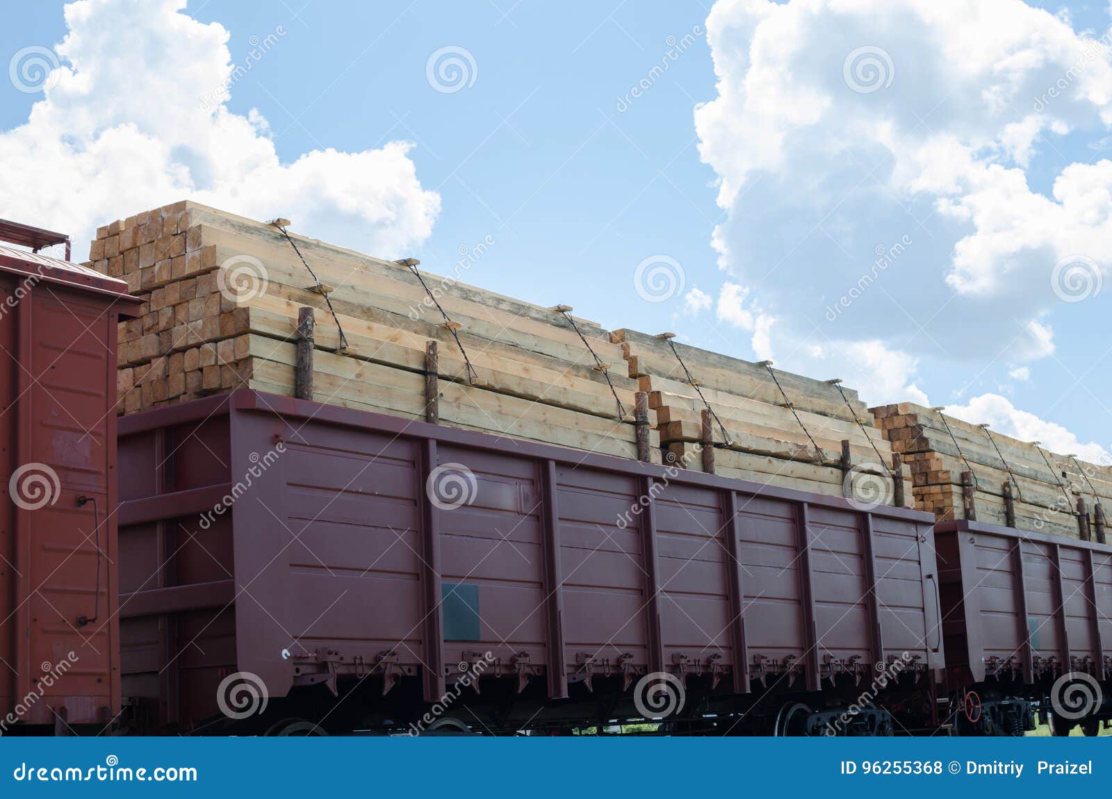 Full Train Cars Loaded with Timber Stock Photo - Image of industry ...