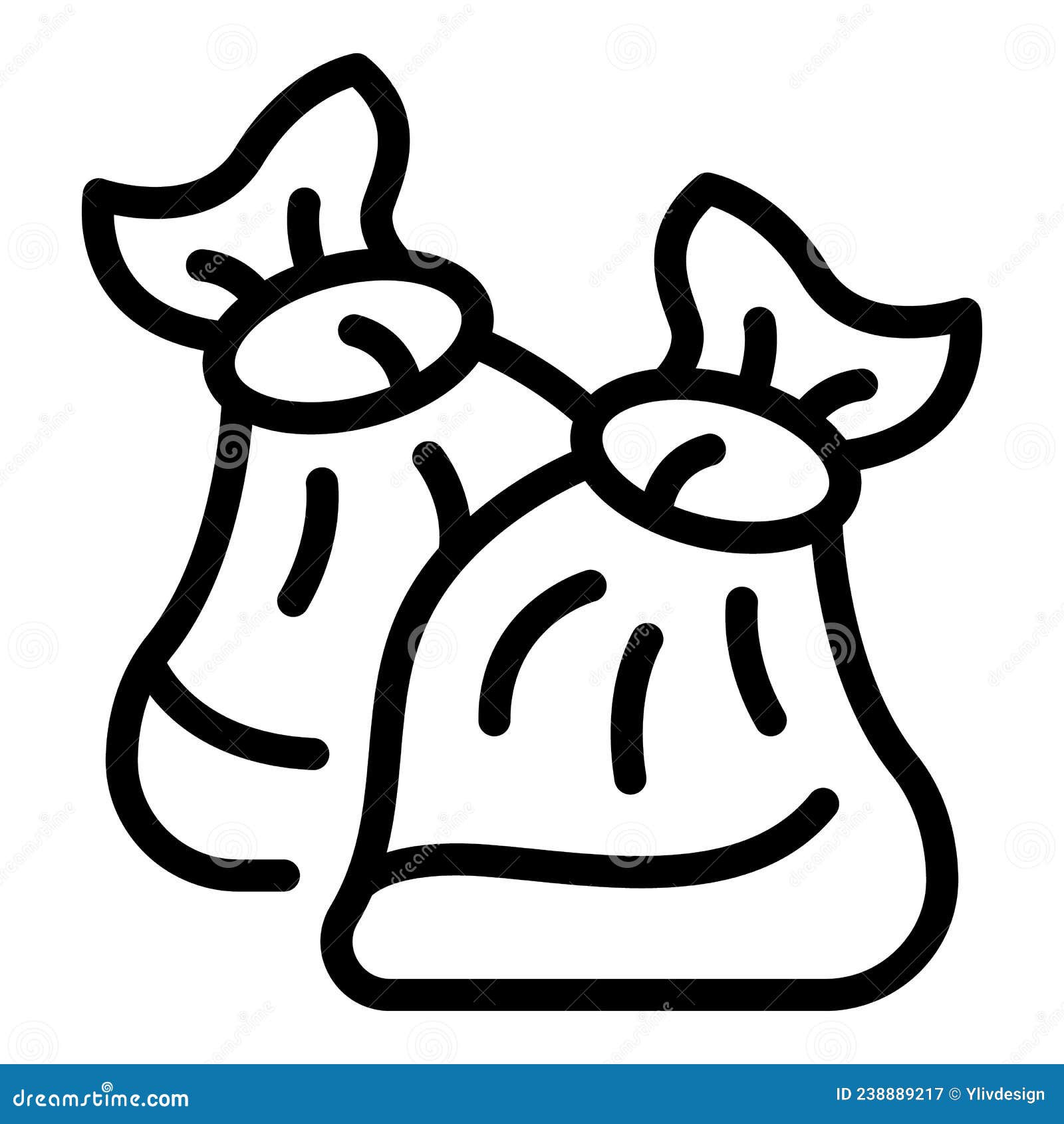 Full Trash Bag Icon Outline Vector. Garbage Bin Stock Illustration ...
