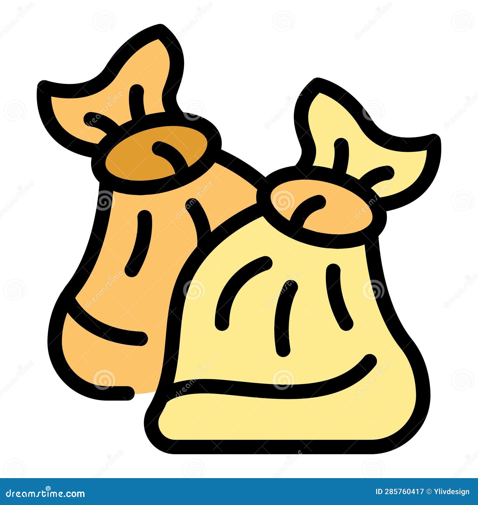 Full Trash Bag Icon Vector Flat Stock Vector - Illustration of dirty ...