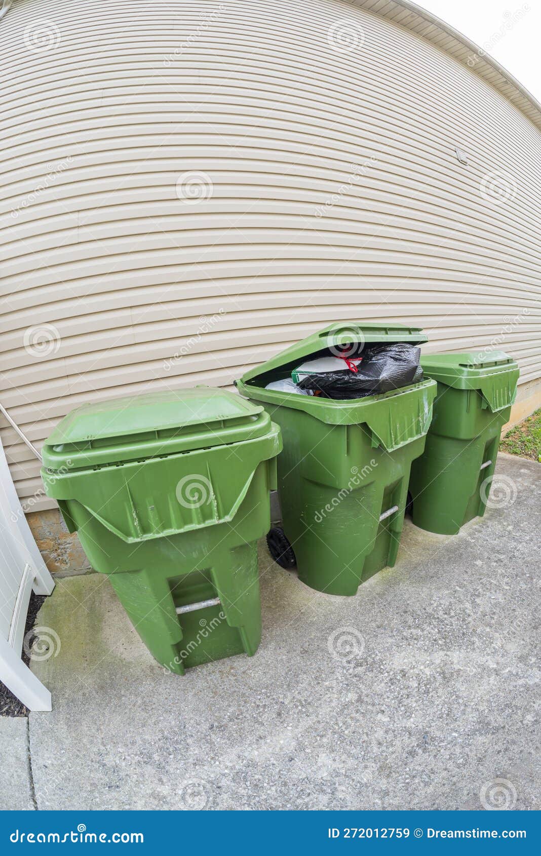 Full Trash Bin Vertical with Copy Space Stock Image - Image of full ...