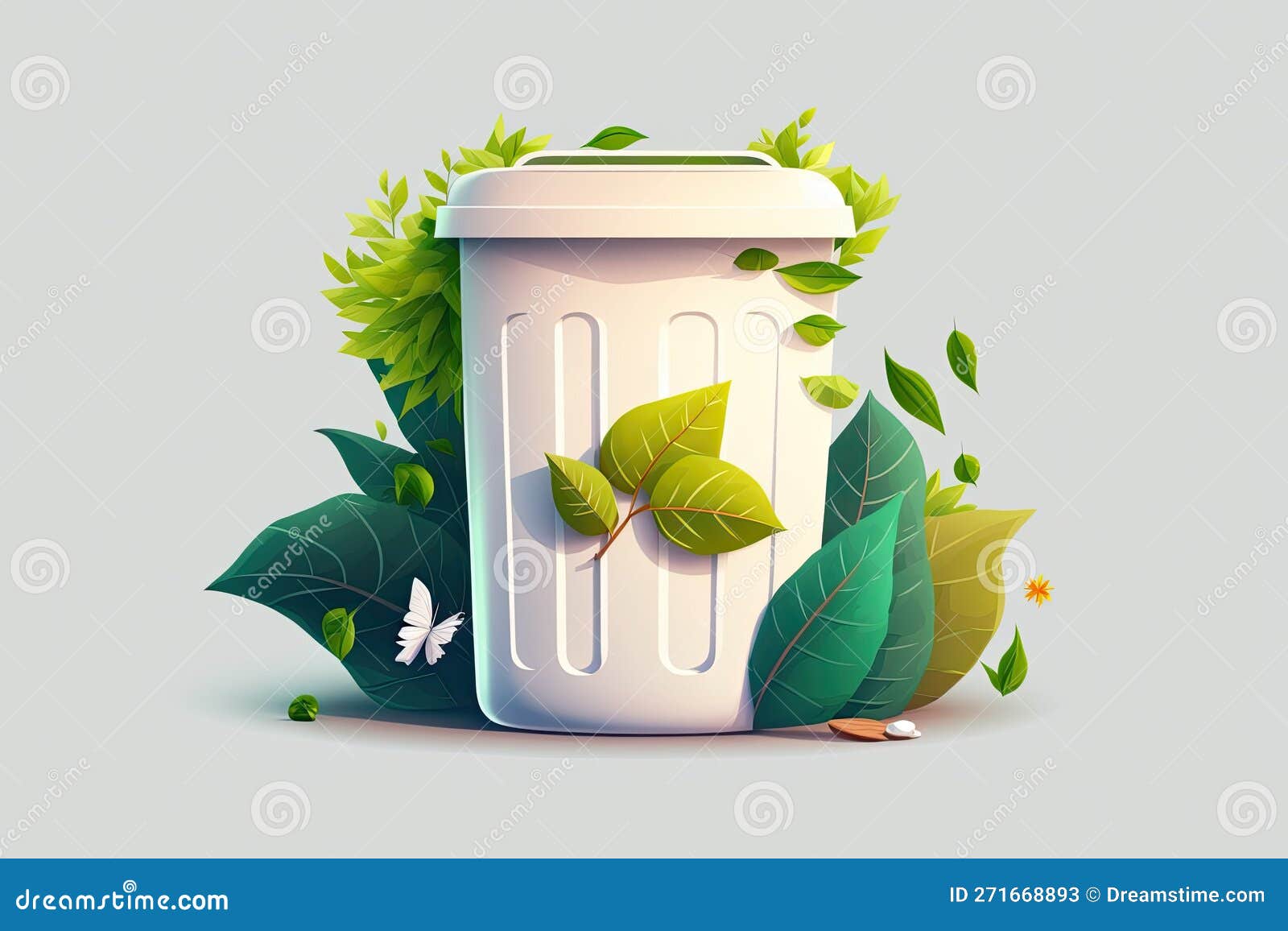 Full Trash Can of Biodegradable Waste Stock Illustration - Illustration ...