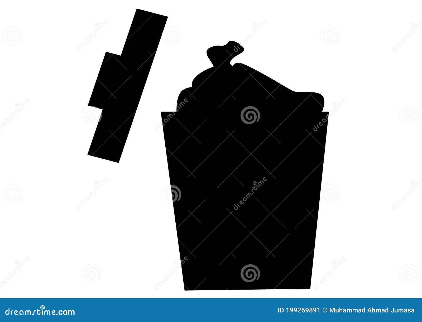 A Full Trash Can Icon Vector Stock Illustration - Illustration of ...