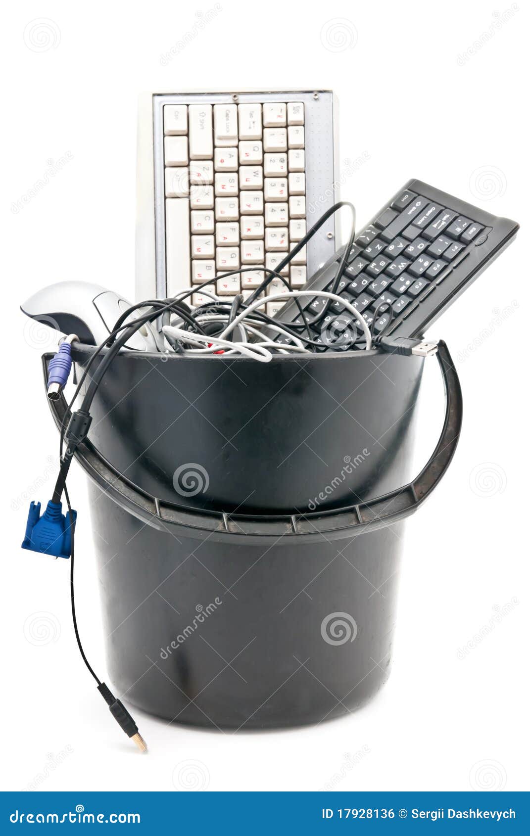 Full Trash of Used Computer Devices Stock Photo - Image of basket ...