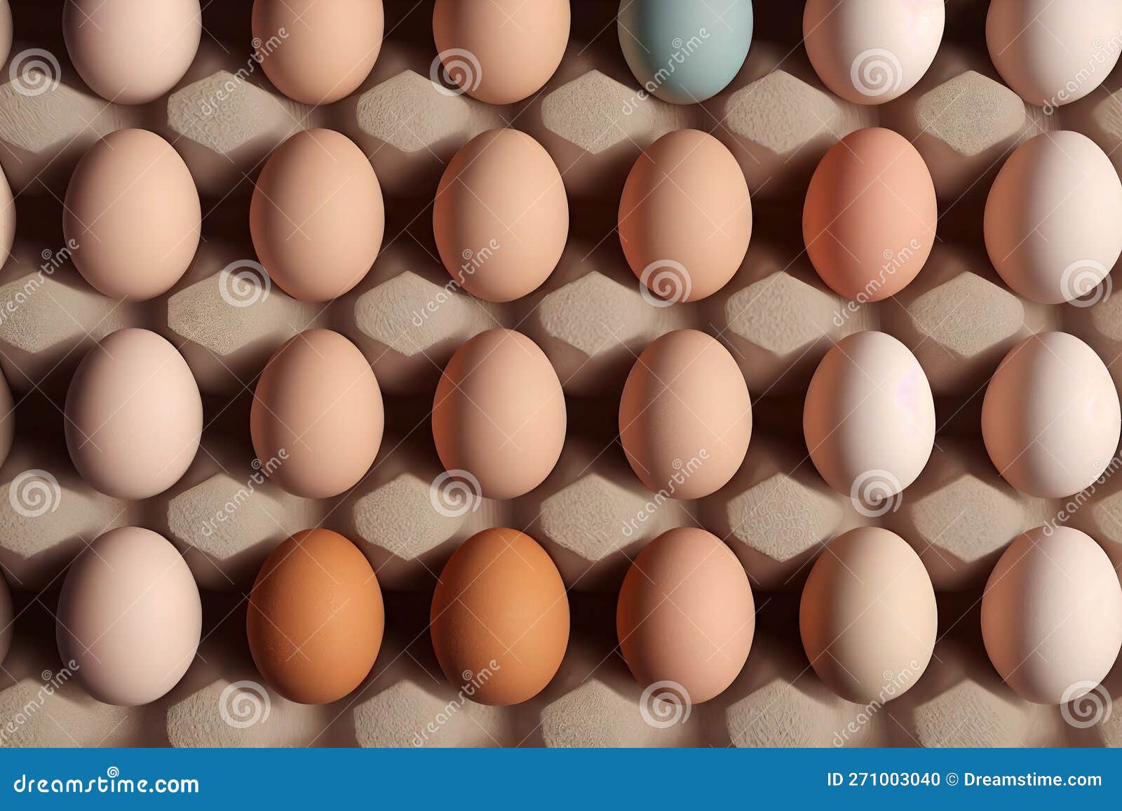 Full Tray with Flat Fresh Breakfast Eggs Stock Photo - Image of fresh ...