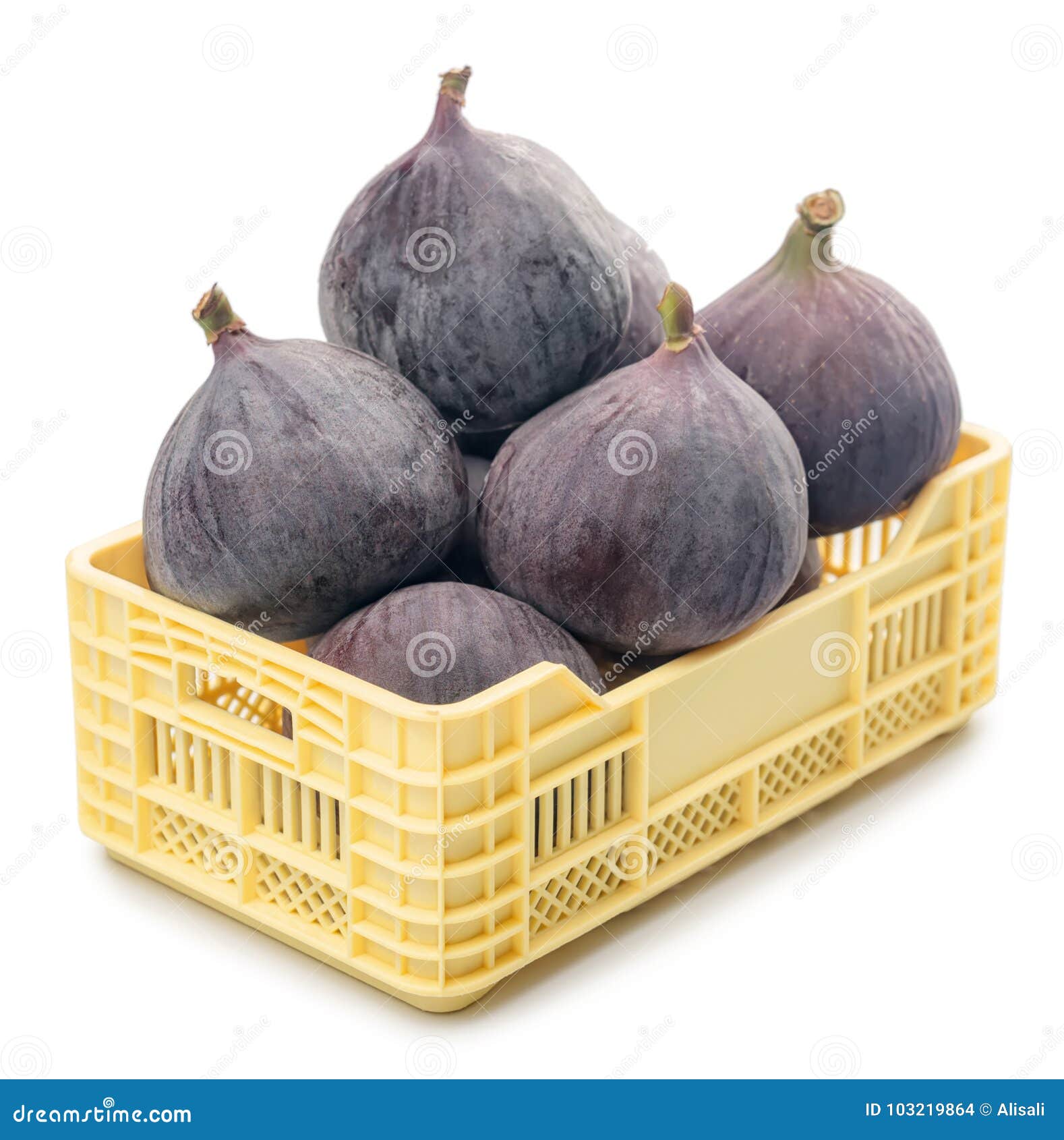 Full Vegetable Box with Figs Isolated on White Background, Concept of ...