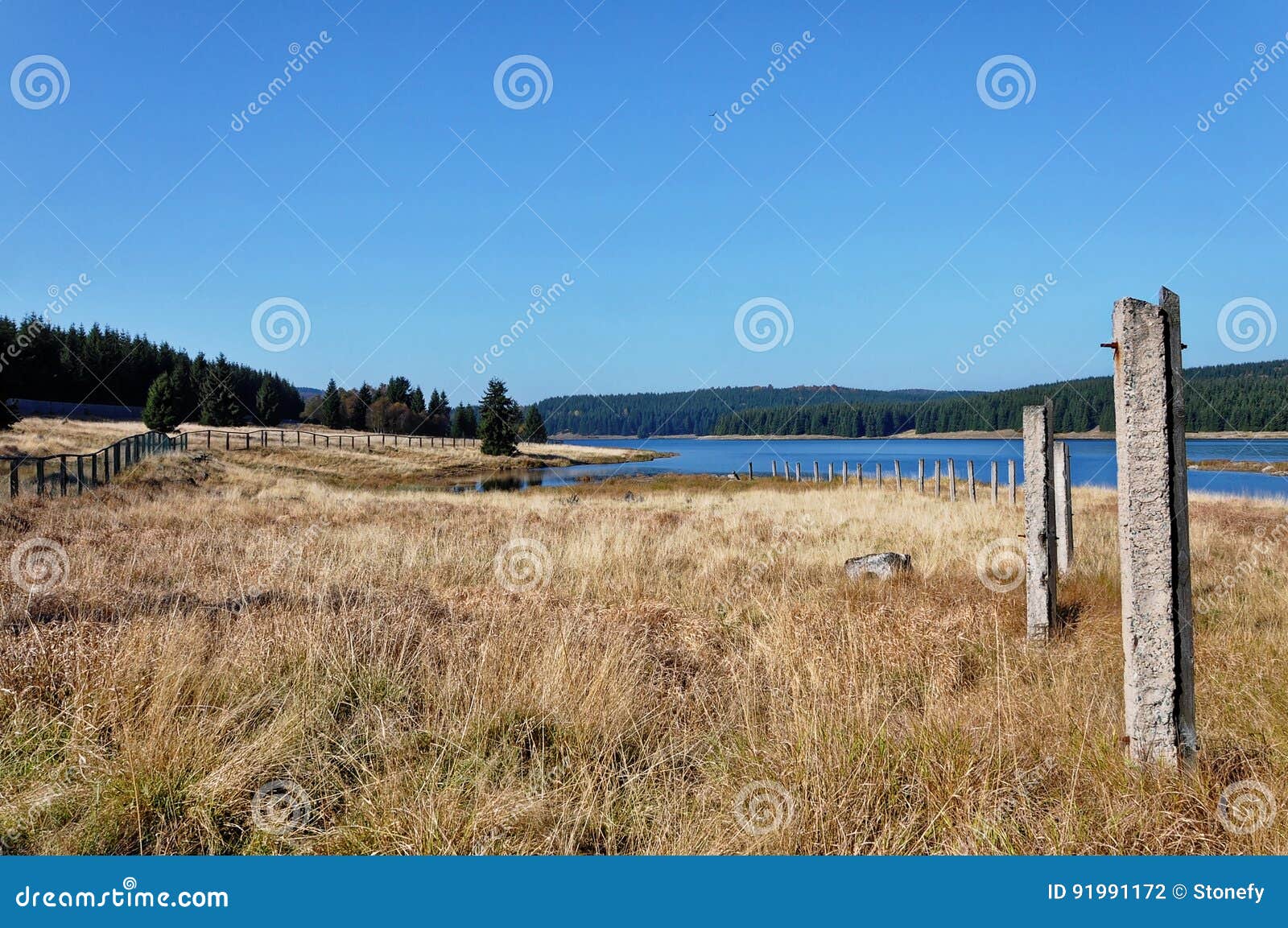 Full View of Fencing on the River Side Stock Photo - Image of ...