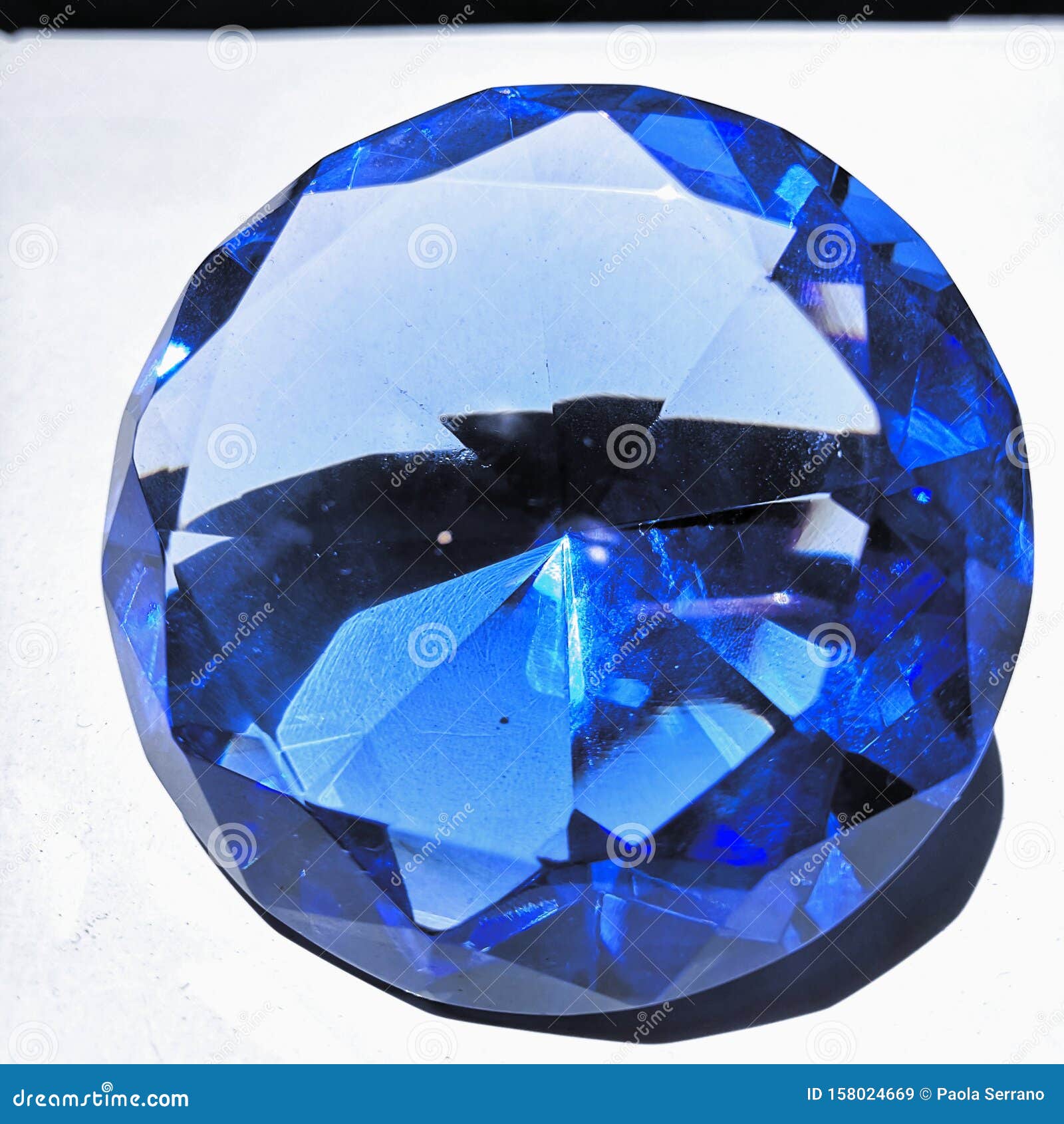 Full View of Generic Blue Glass Gem Stock Image - Image of glass, full ...