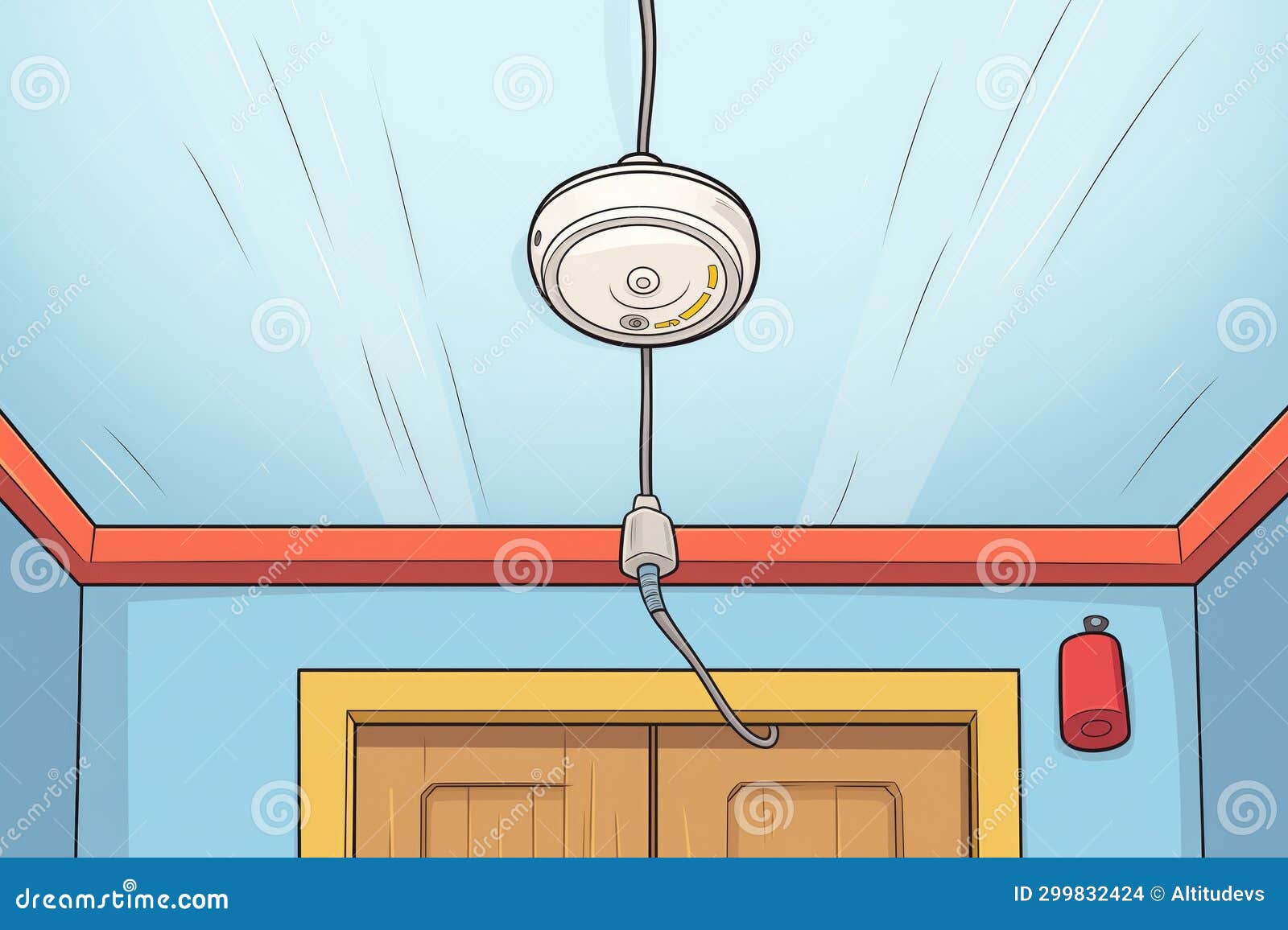 Full View of a Modern Smoke Alarm on Ceiling Stock Photo - Image of ...