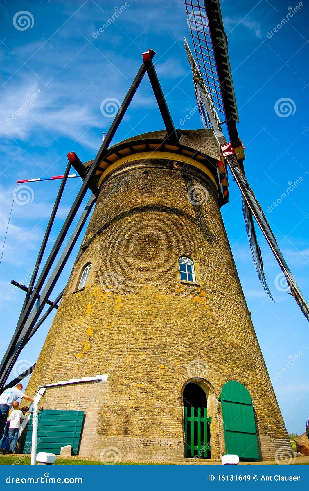 Full View of a Old Fashioned Windmill Stock Image - Image of amsterdam ...