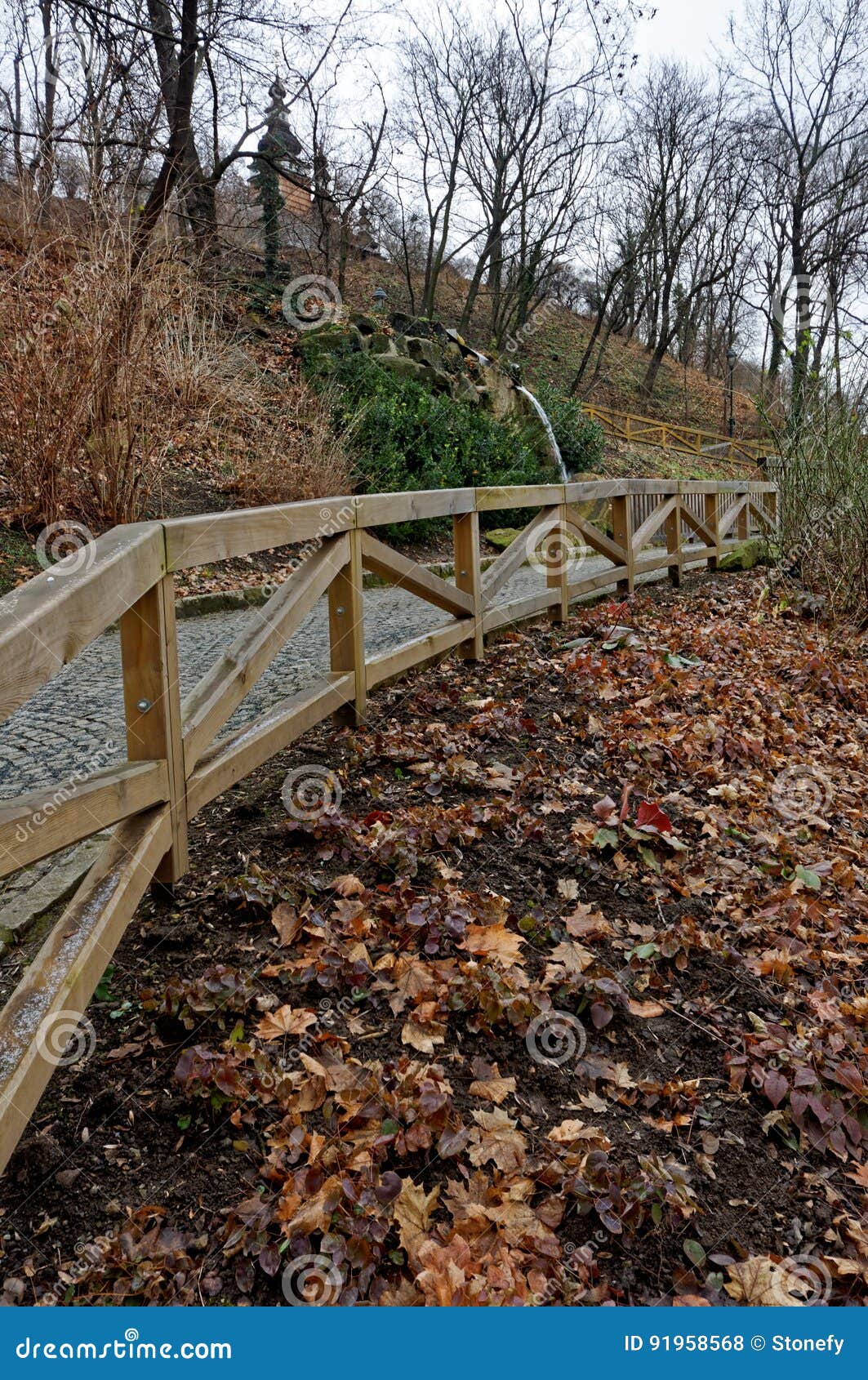Full View of the Wooden Fencing Stock Photo - Image of architecture ...