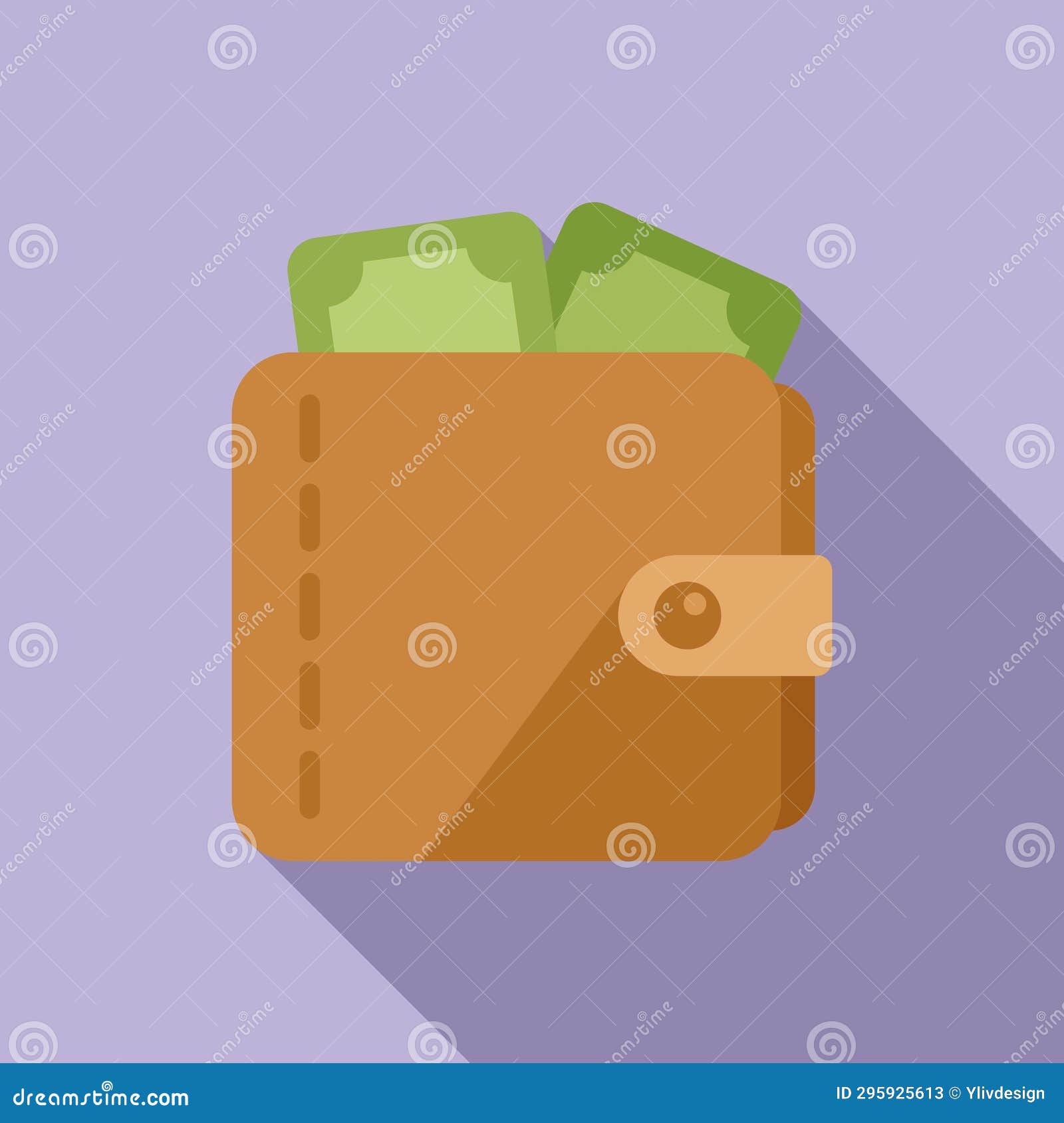 Full Wallet of Cash Icon Flat Vector. Payment Stack Stock Illustration ...