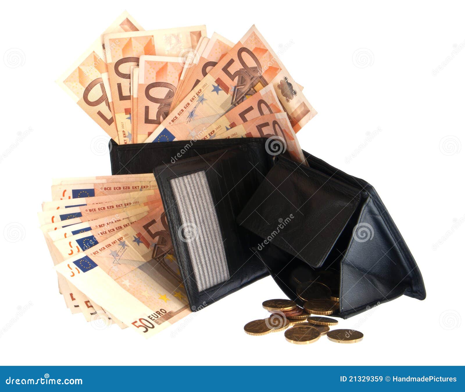 Full Wallet on White Background Stock Image - Image of finances, bucks ...