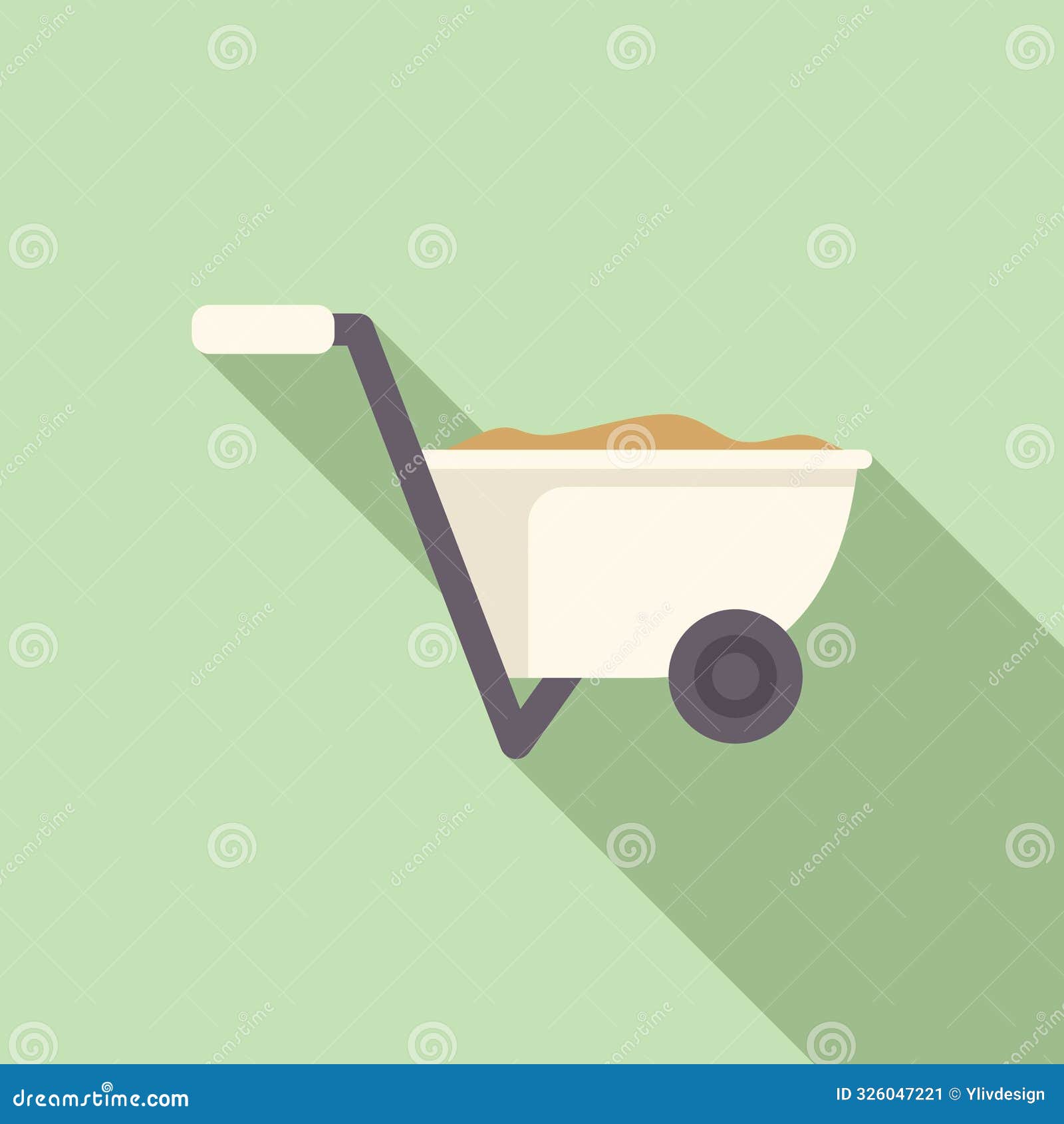 Full Wheelbarrow Standing on One Wheel with Handles Up Stock Vector ...