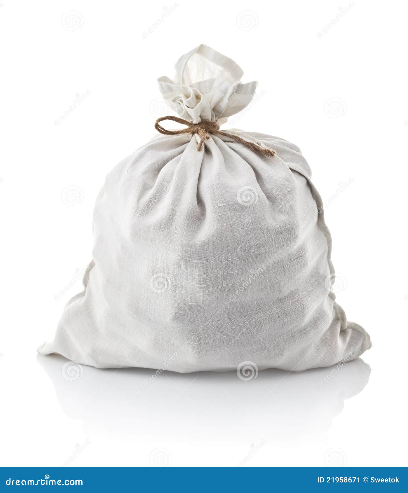 Full White Sack Tied by Rope Stock Image - Image of single, full: 21958671