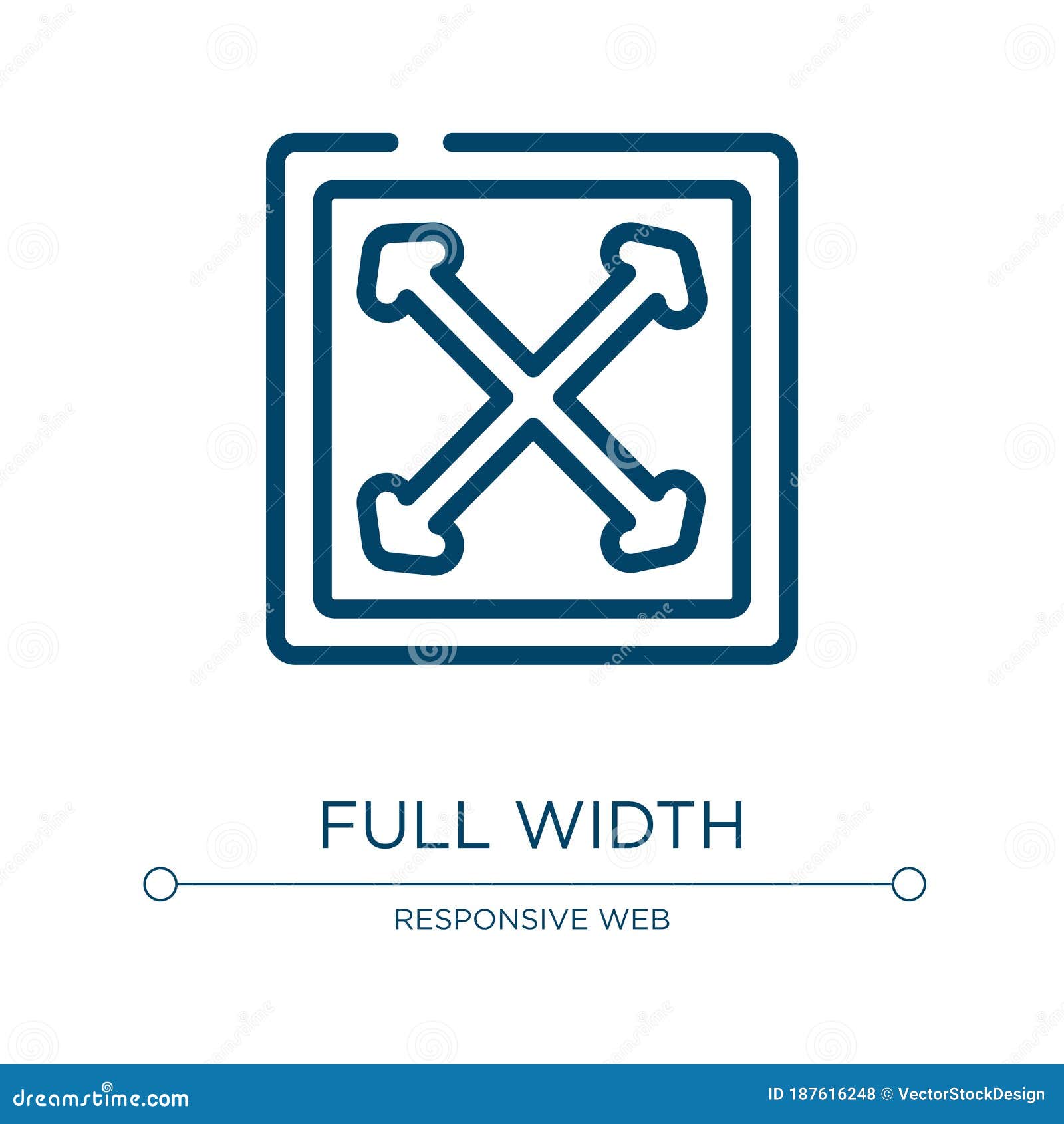 The Width Icon. Measurement And Ruler Symbol. Flat Vector Illustration ...