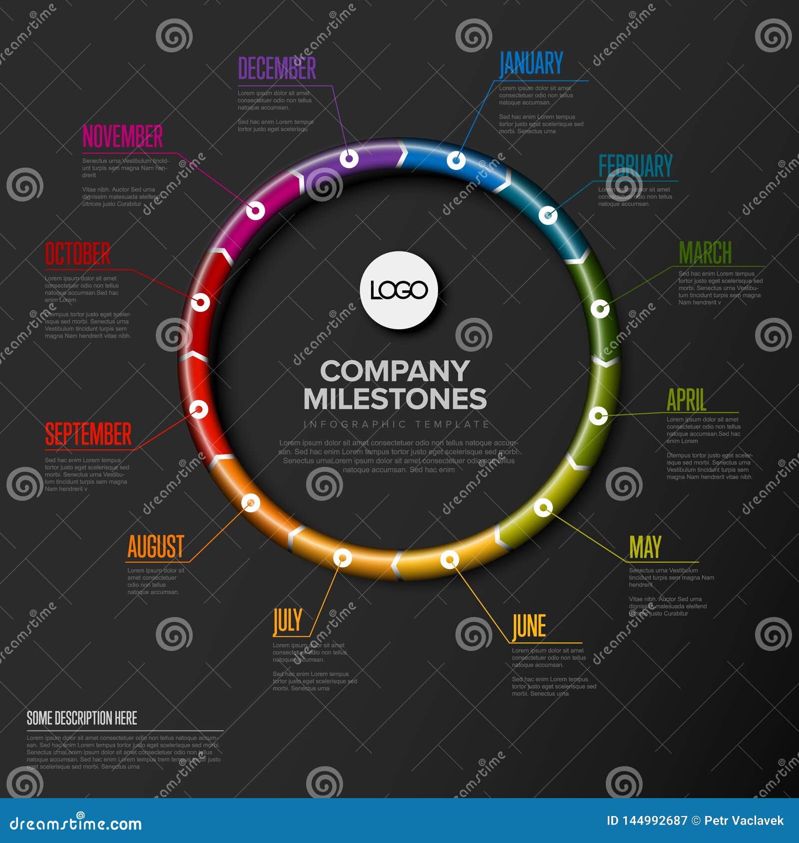 Circular Timeline Steps Infographics Template Cartoon Vector ...