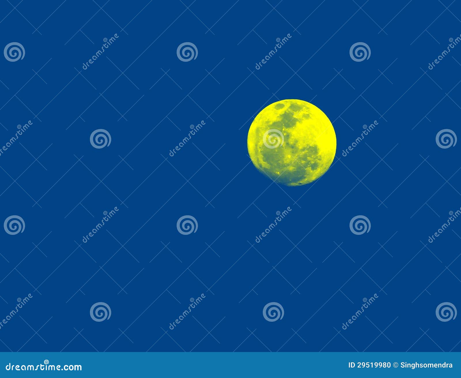 Full Yellow Moon in Blue Background Stock Photo - Image of golden, blue ...