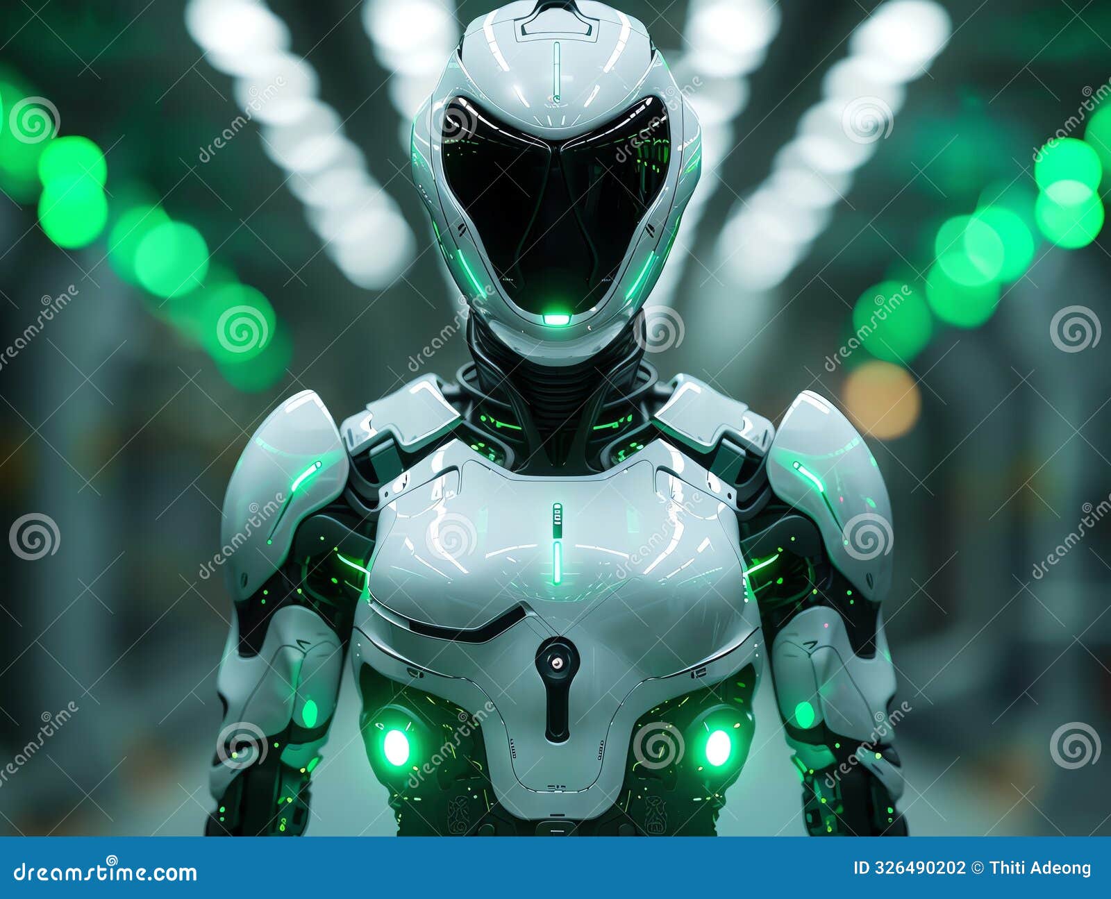 Fullbody Android Encrypting Data, Digital Security, Sleek Appearance ...