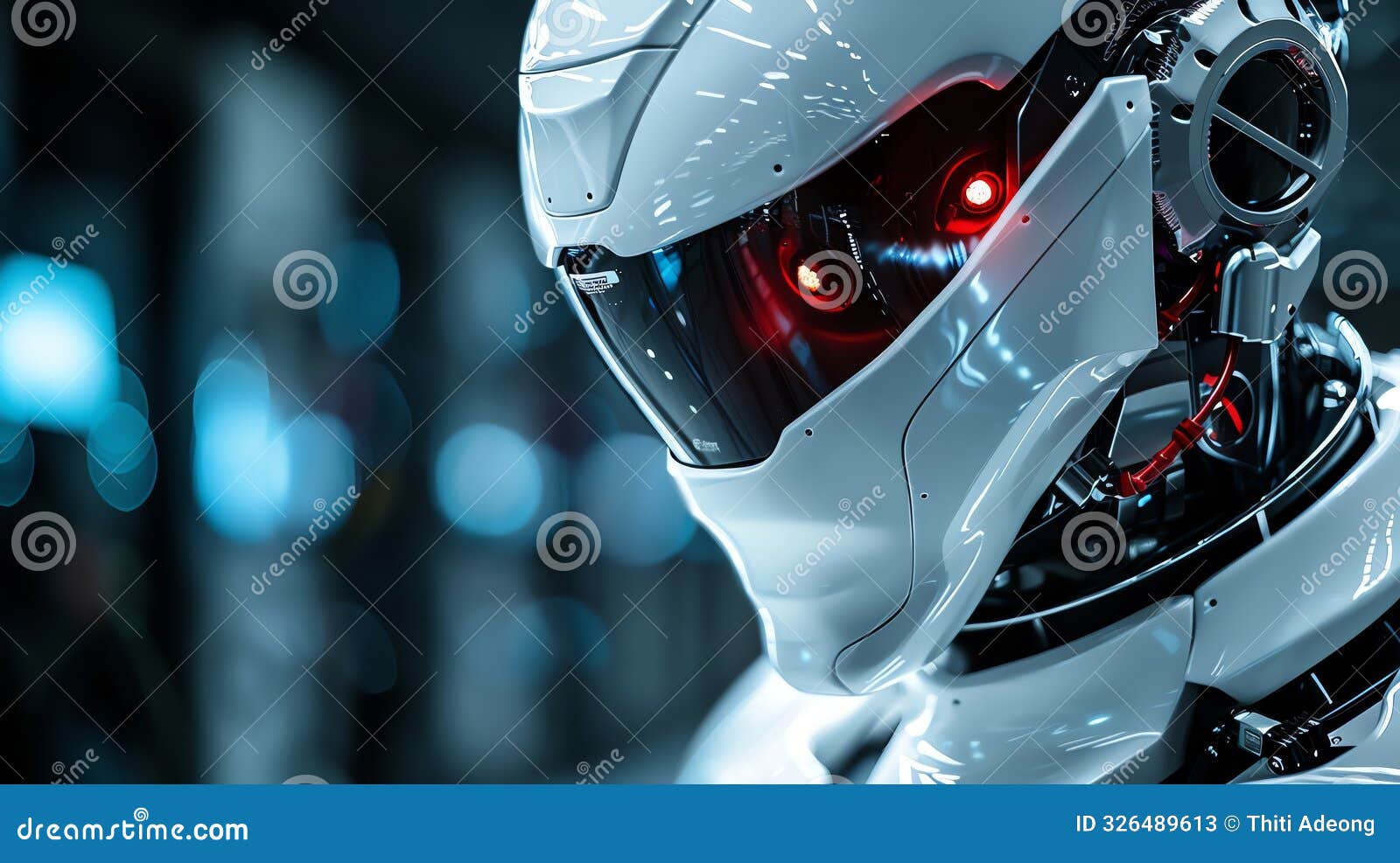 Fullbody Android Setting Up Firewalls, Network Security, Hightech Look ...