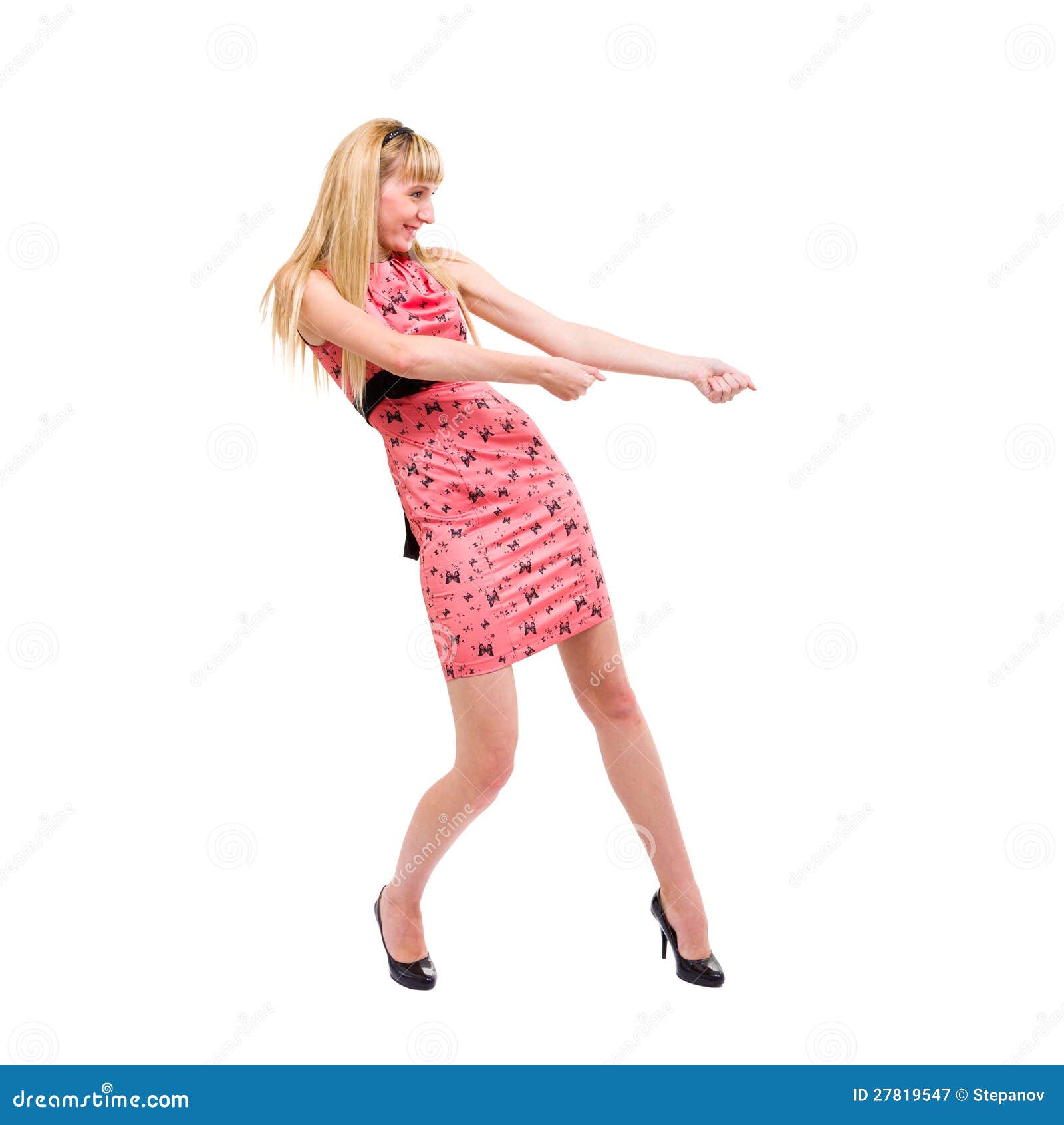 Fullbody Woman Pulling Stock Image | CartoonDealer.com #27819547