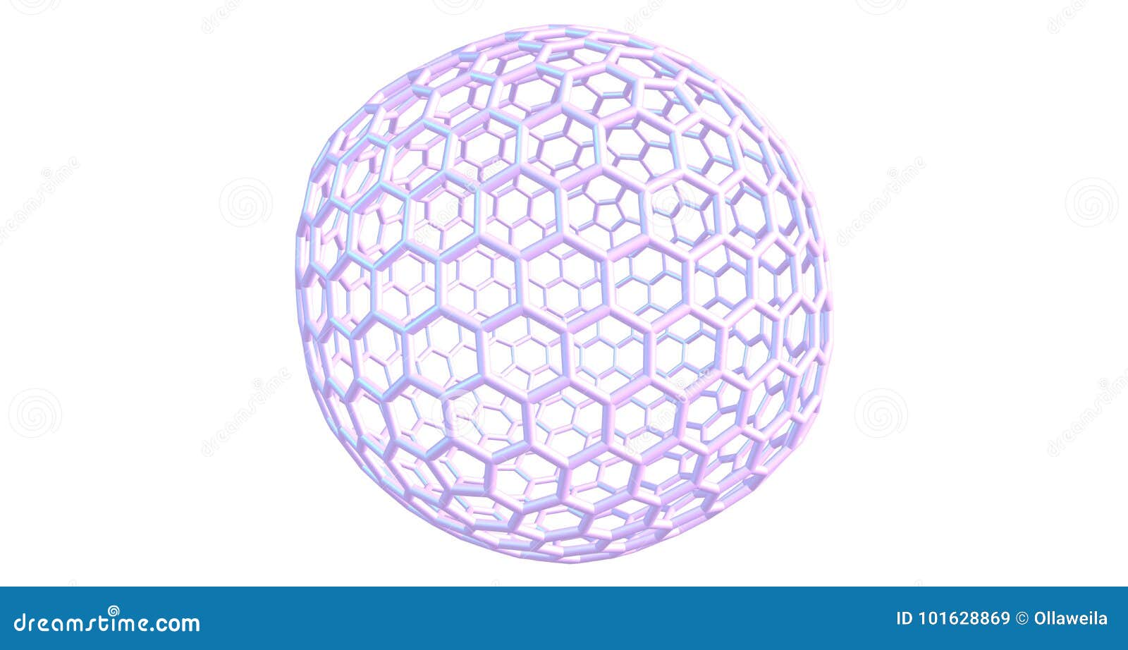 Fullerene C720 Molecular Structure Isolated on White Stock Illustration ...