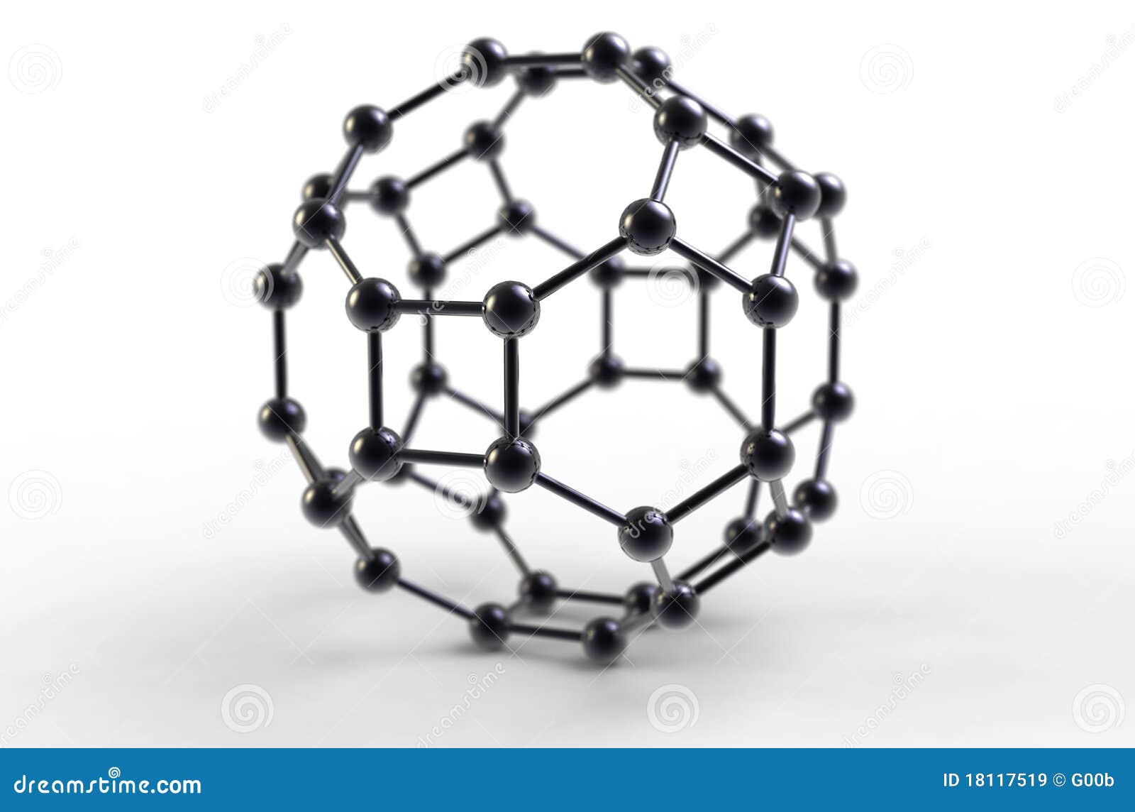 Fullerene molecule stock illustration. Illustration of white - 18117519