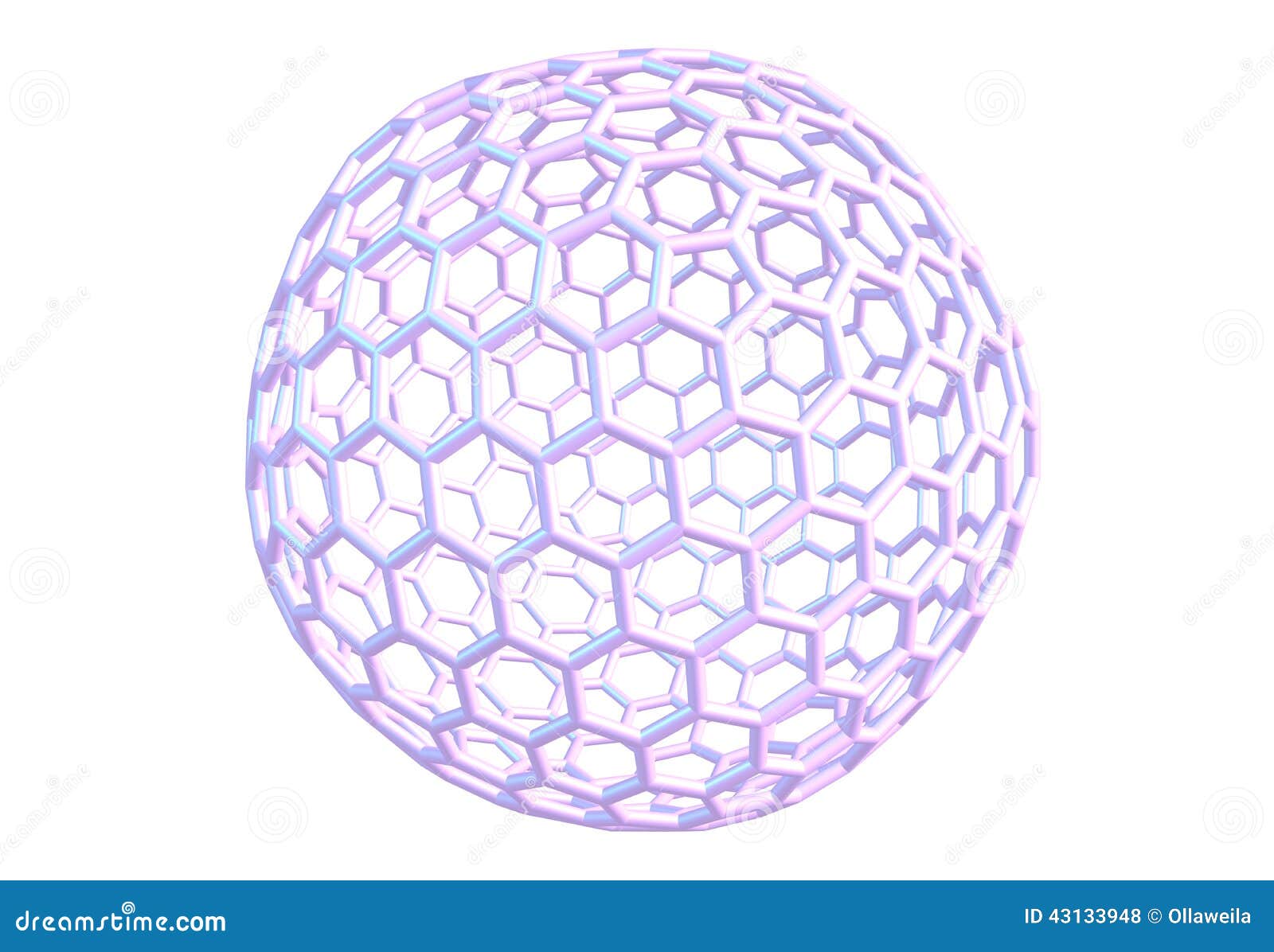Fullerene Molecule Isolated on White Stock Illustration - Illustration ...