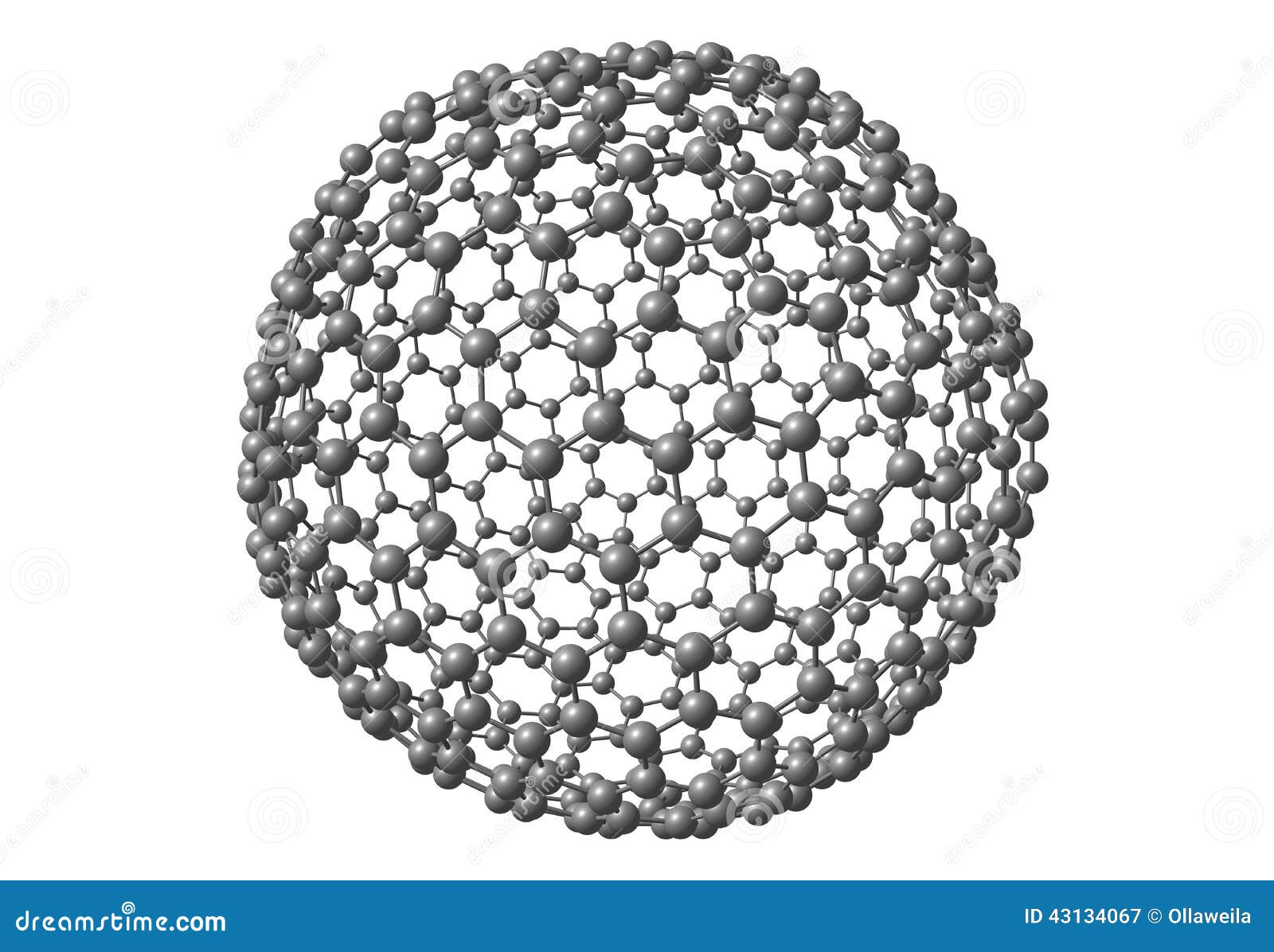 Fullerene Molecule Isolated on White Stock Illustration - Illustration ...