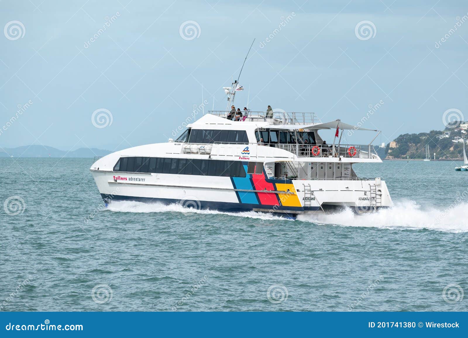 Fullers Ferry Catamaran Sailing in Waitemata Harbour Editorial Image ...