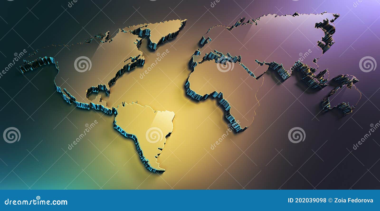 Fullscreen 3D world map stock illustration. Illustration of gray ...