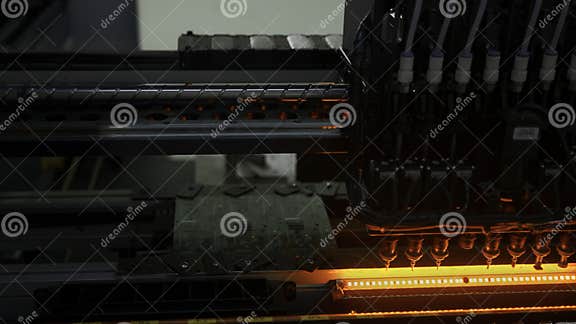 Fully Automated Assembly Line at Electronics Factory. Creative ...