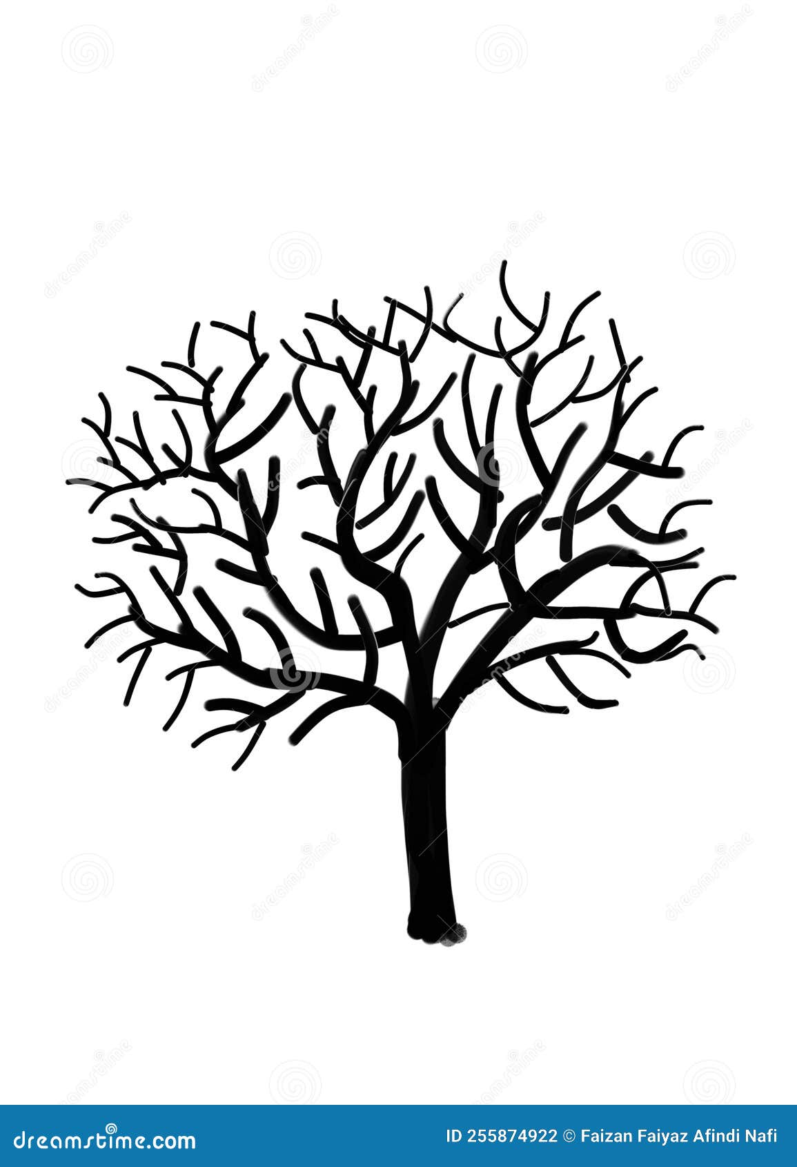 Fully Black Colour without Leaf Tree Icon with White Background Stock ...