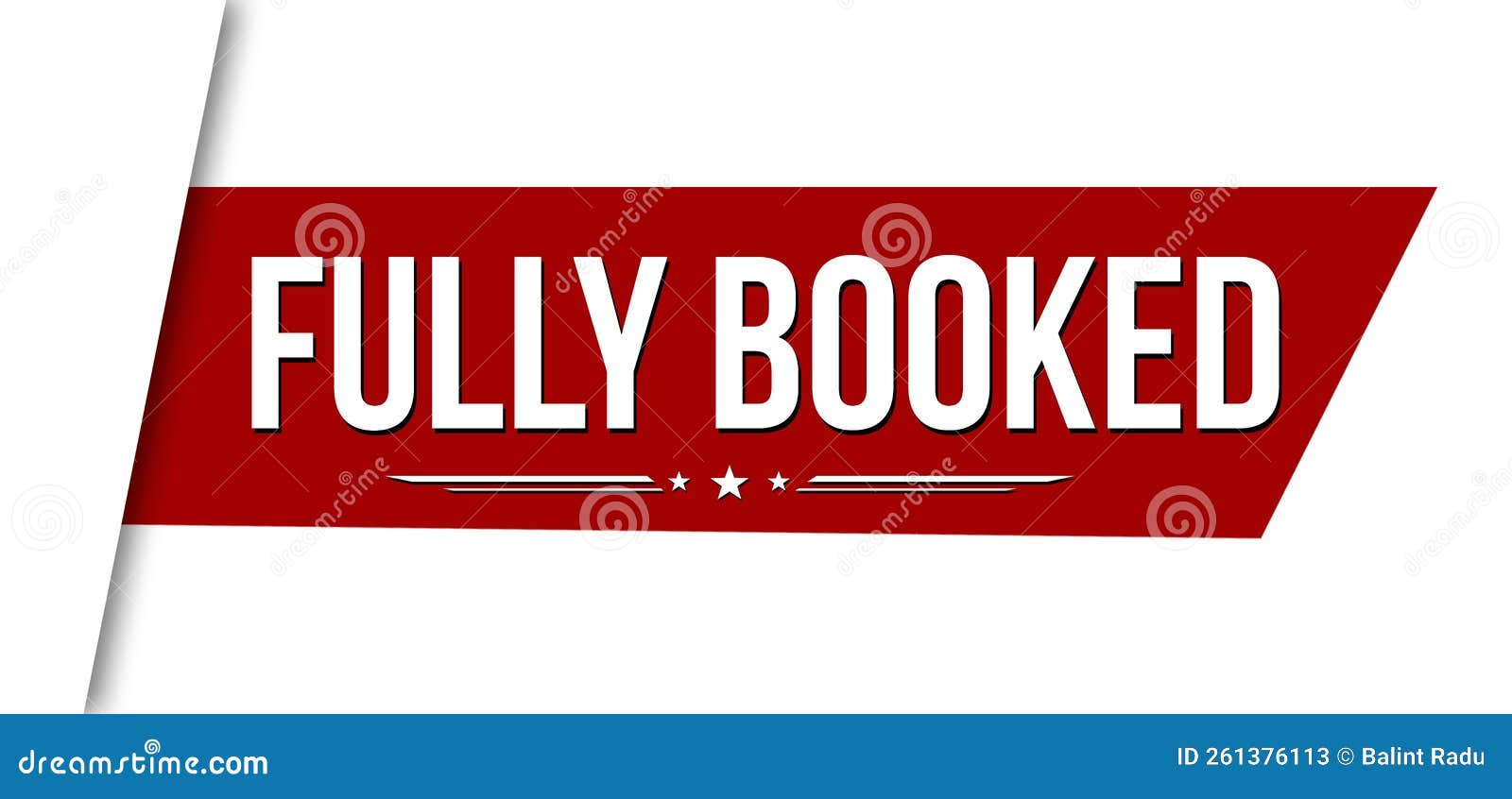 Fully Booked Red Ribbon Or Banner Design Cartoon Vector | CartoonDealer ...