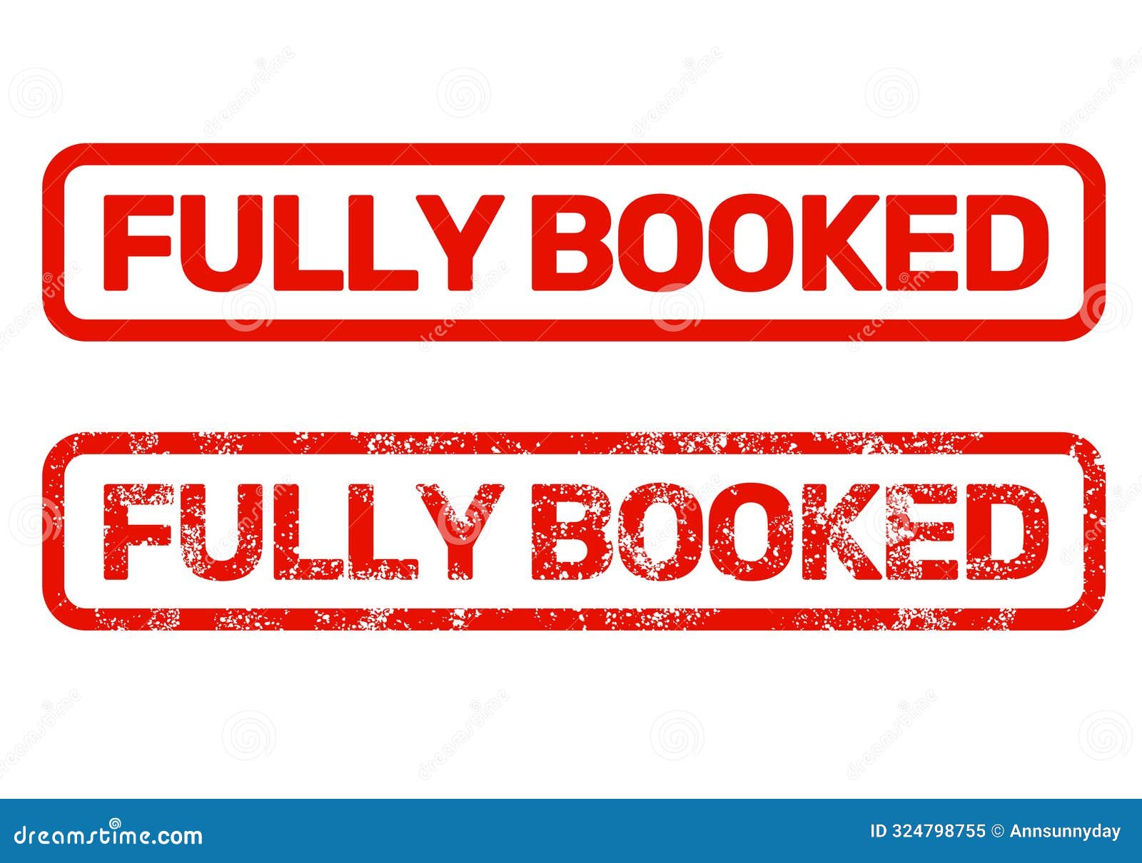 Fully Booked Red Stamp, Fully Reserved or Full Up Label, No Vacant ...