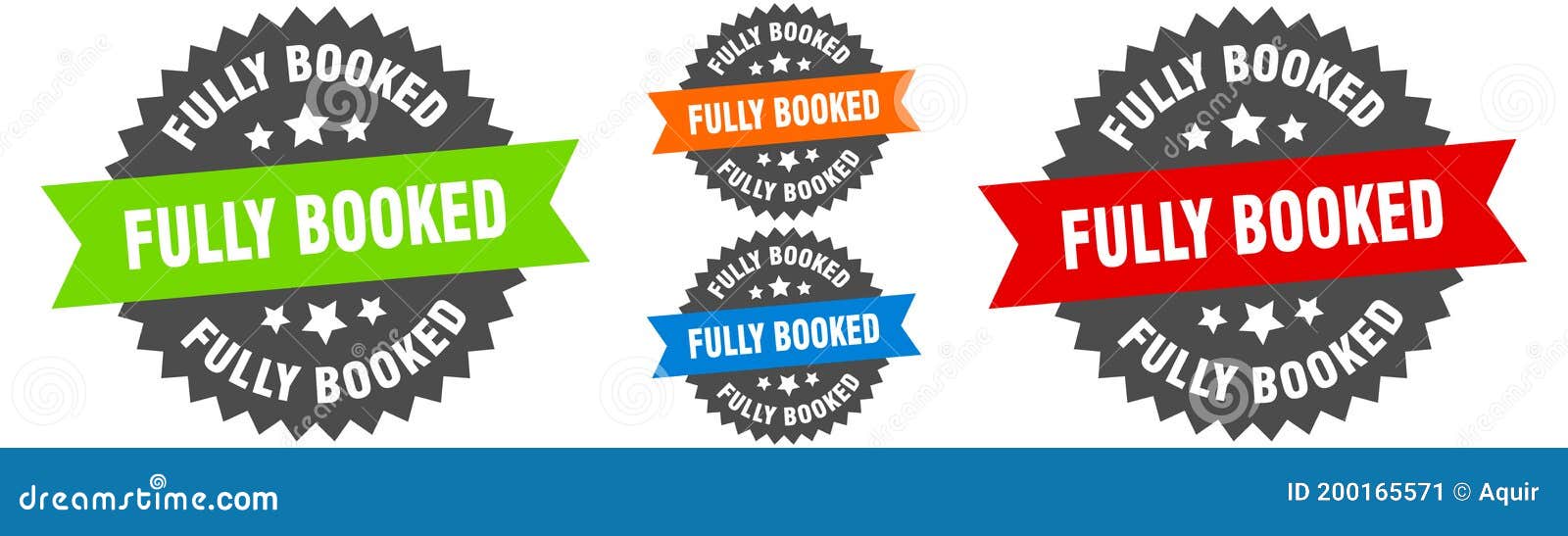 Fully Booked Sign. Round Ribbon Label Set. Seal Stock Vector ... Fully Booked Sign. Round Ribbon Label Set. Seal Stock Vector ...