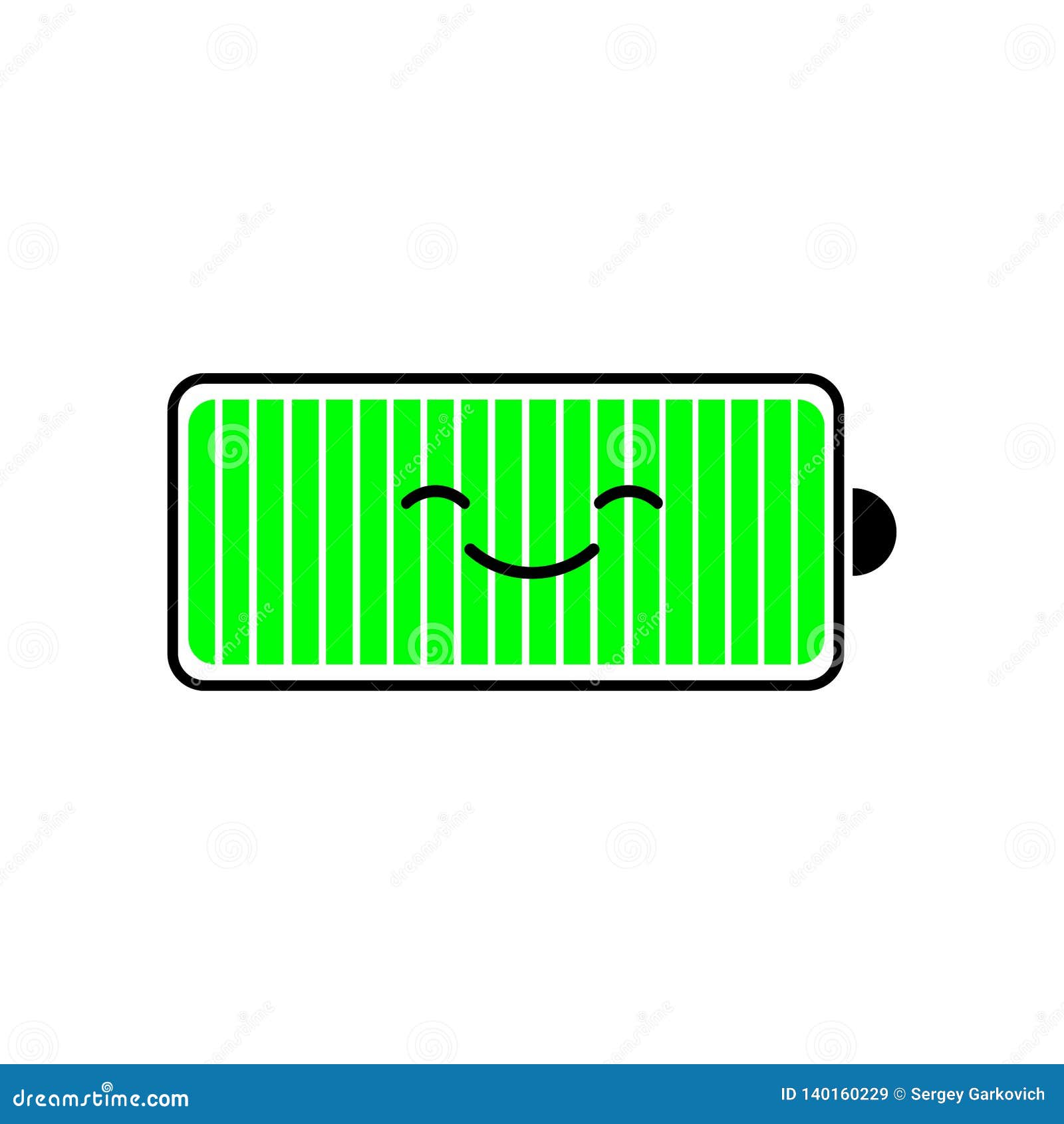 Fully Charged Battery Smartphone, Charge Level Indicators. Funny ...