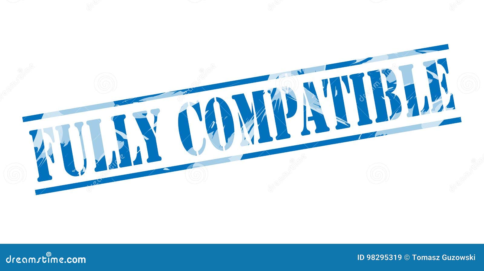 Fully Compatible Blue Stamp Stock Illustration - Illustration of blue ...