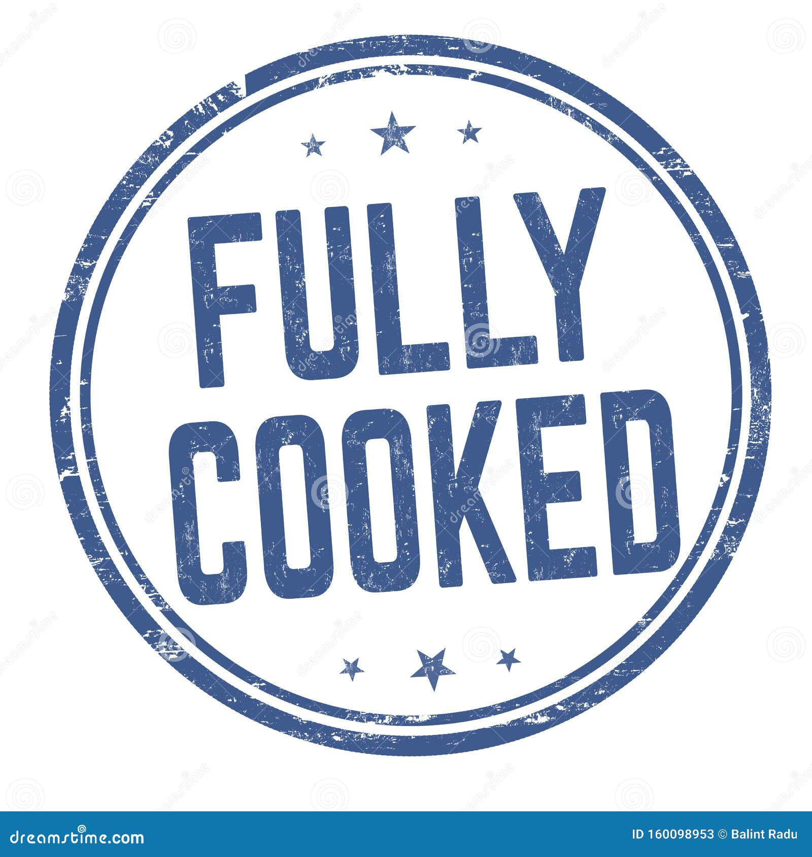 Fully Cooked Label Or Sticker Vector Illustration | CartoonDealer.com ...