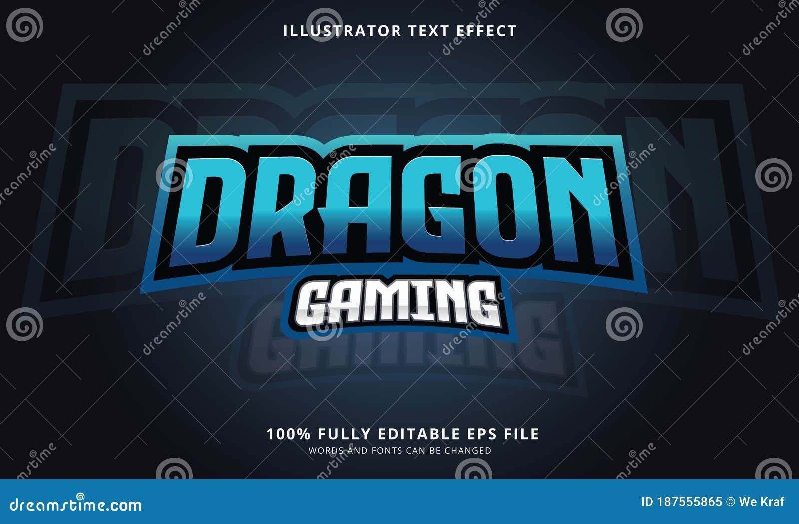 Editable Text Effect E-sports Gaming Title Style Stock Vector ...