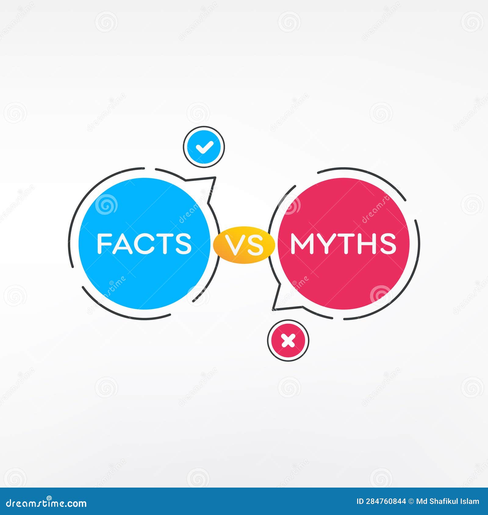 Facts Vs Myths. Concept of Thorough Fact-checking or Easy Compare ...