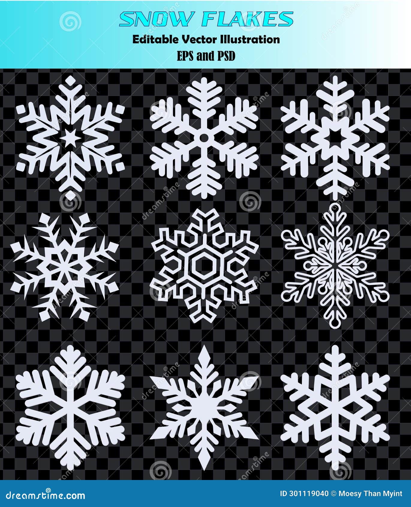 Snow Flakes Pattern Vector Illustration Stock Vector - Illustration of ...