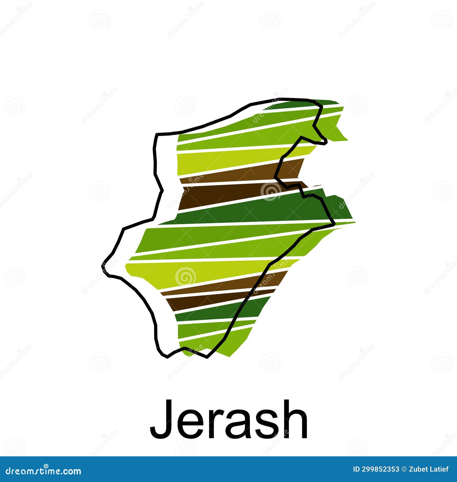 Fully Editable Map of Jerash, Vector Map of Jordan with Named ...