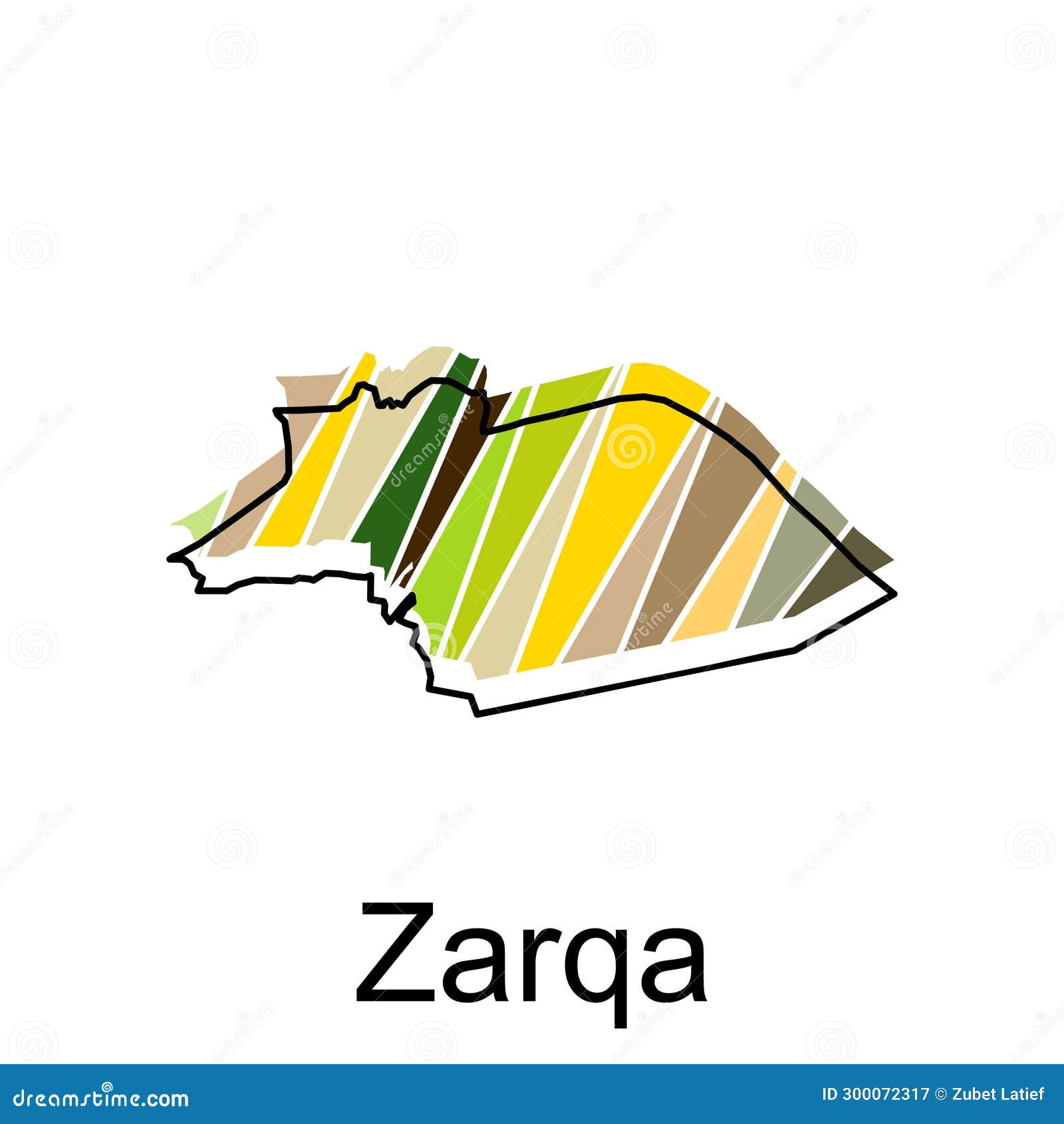Fully Editable Map of Zarqa, Vector Map of Jordan with Named Governance ...