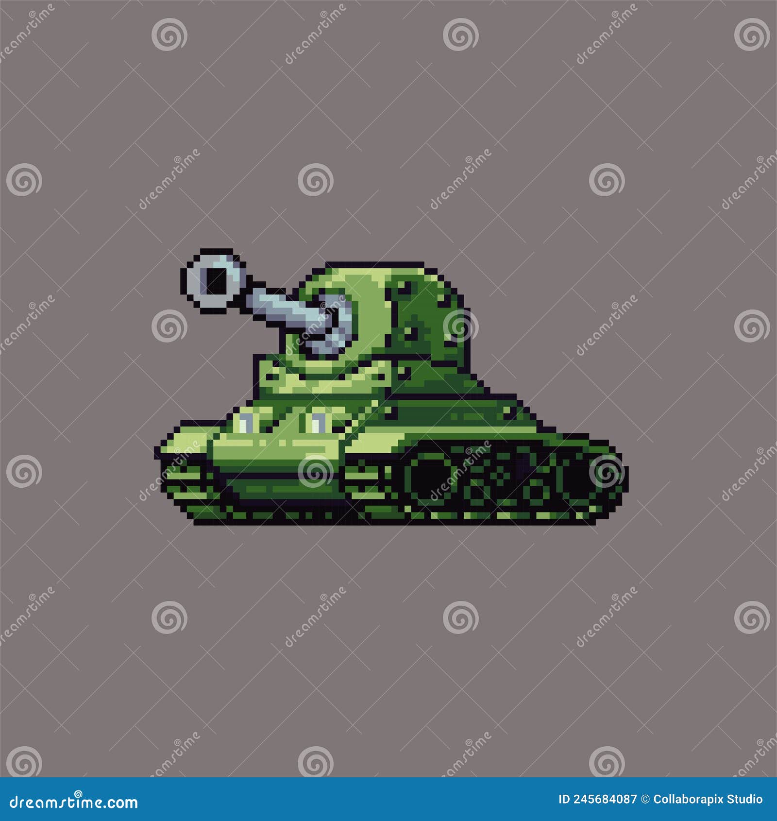 Fully Editable Pixel Art Tank Vector Stock Vector - Illustration of ...