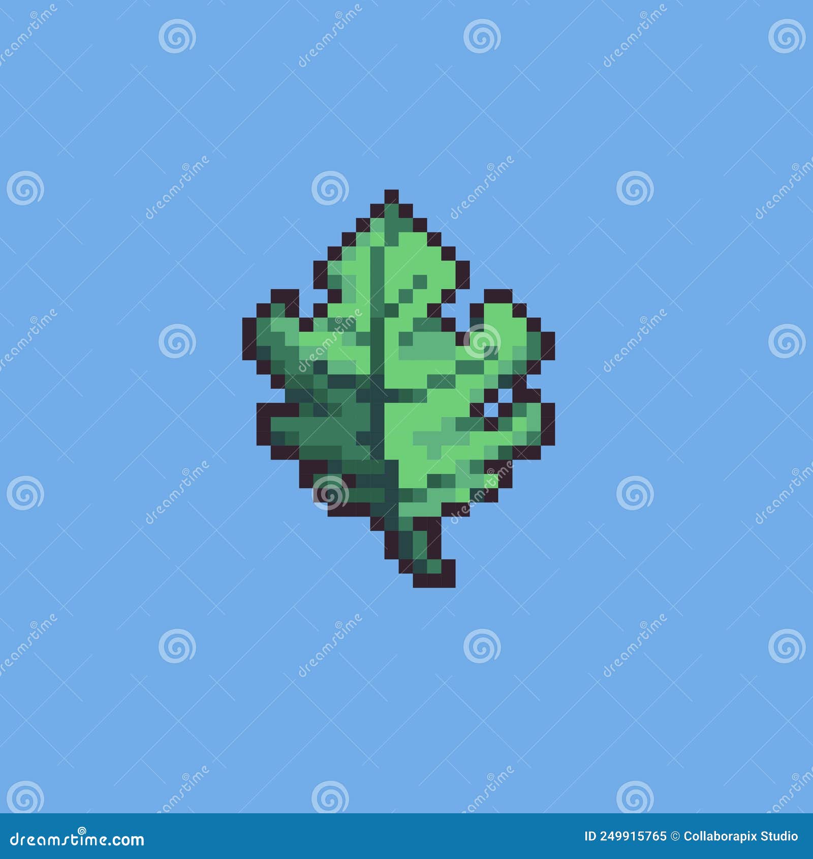 Pixel Art Green Leaf Icon Vector Stock Image - Illustration of leaf ...