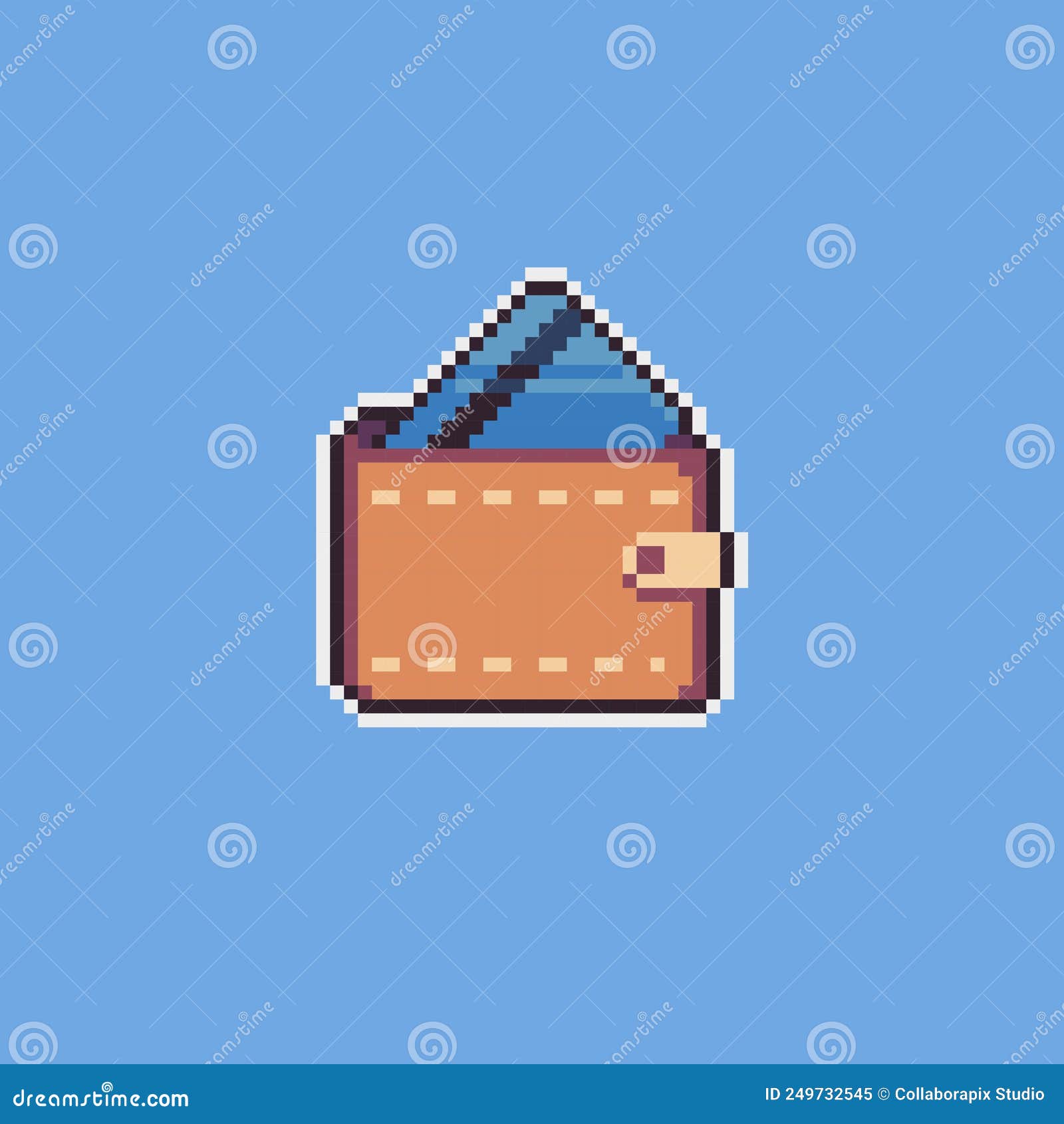 Wallet Pixel Art Vector Icon Stock Vector - Illustration of trade ...
